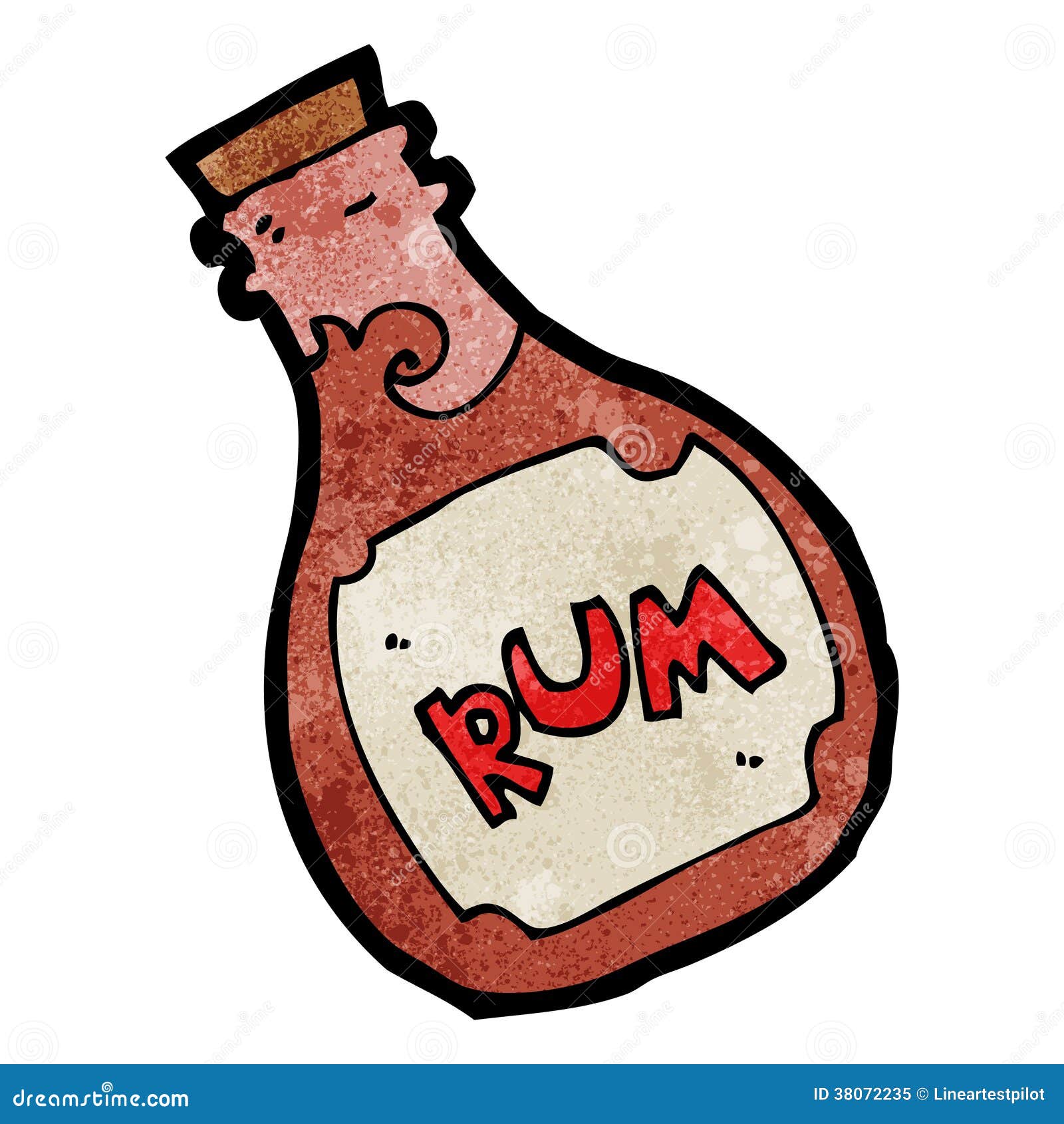 Cartoon rum bottle stock illustration. Illustration of crazy - 38072235