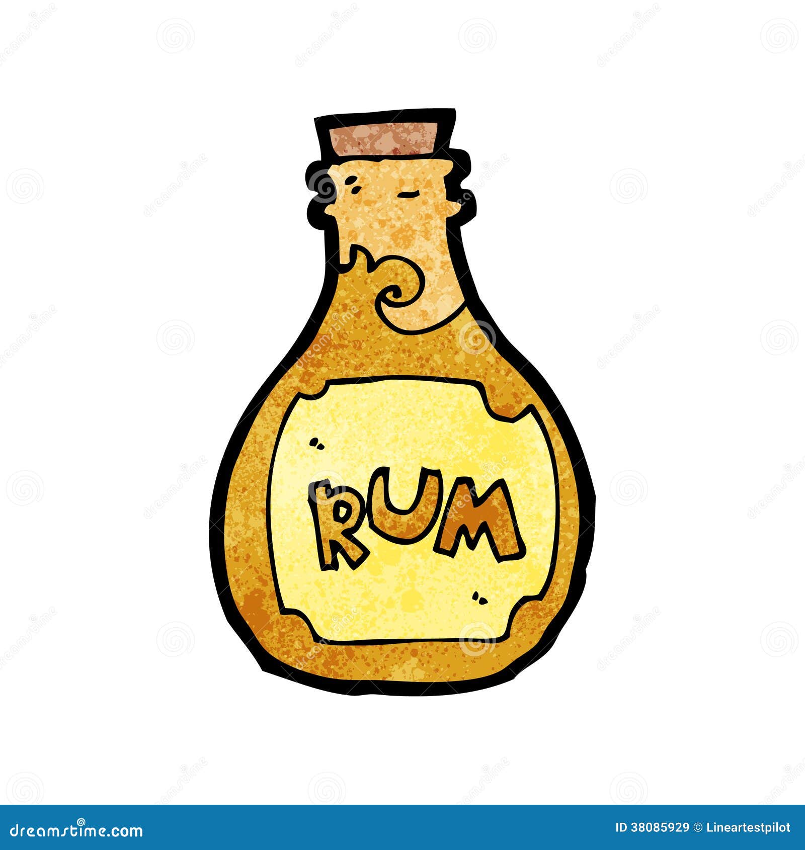 Cartoon rum bottle stock vector. Illustration of cute - 38085929