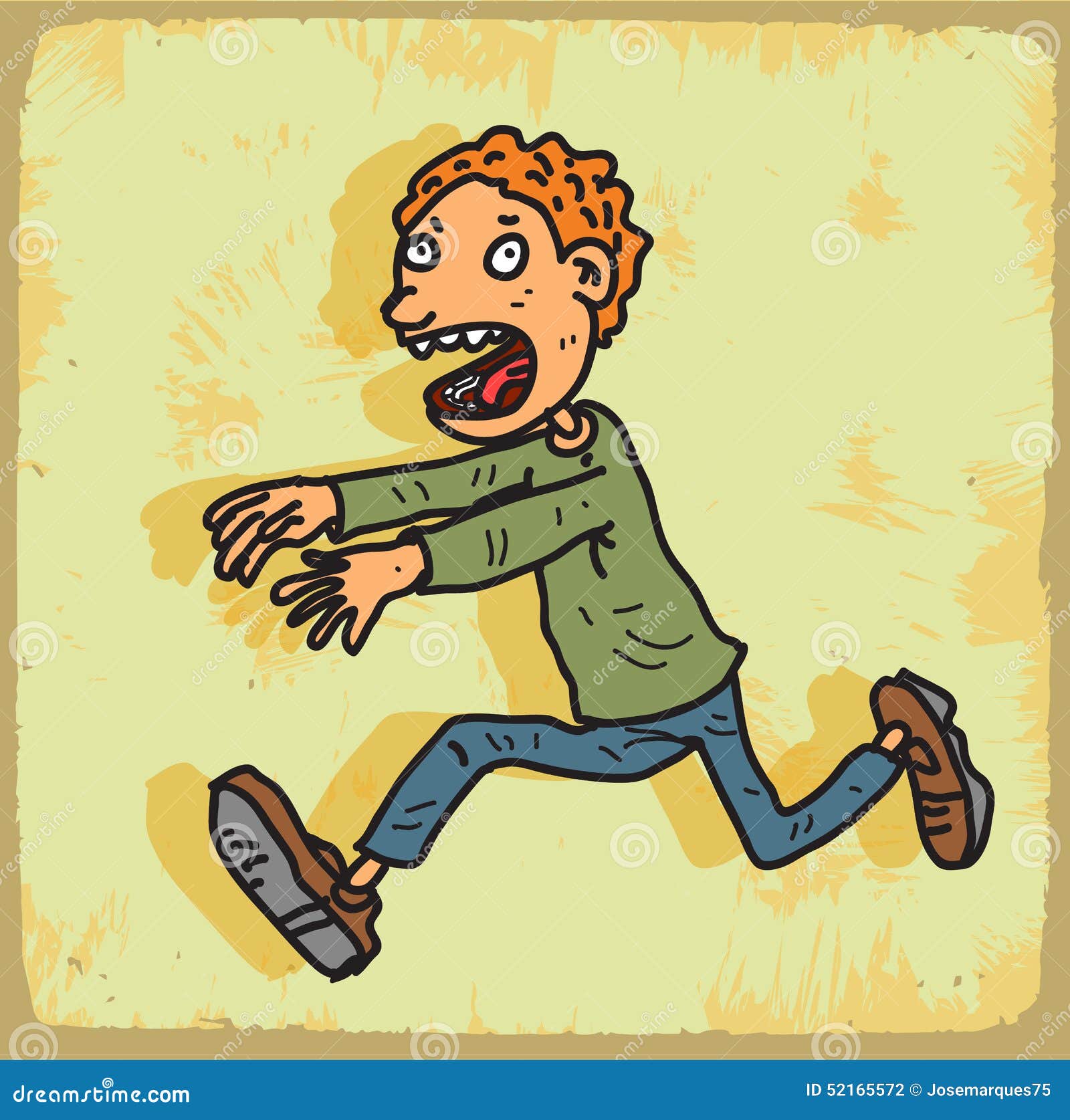 Cartoon Run Illustration, Vector Icon Stock Vector - Illustration of ...