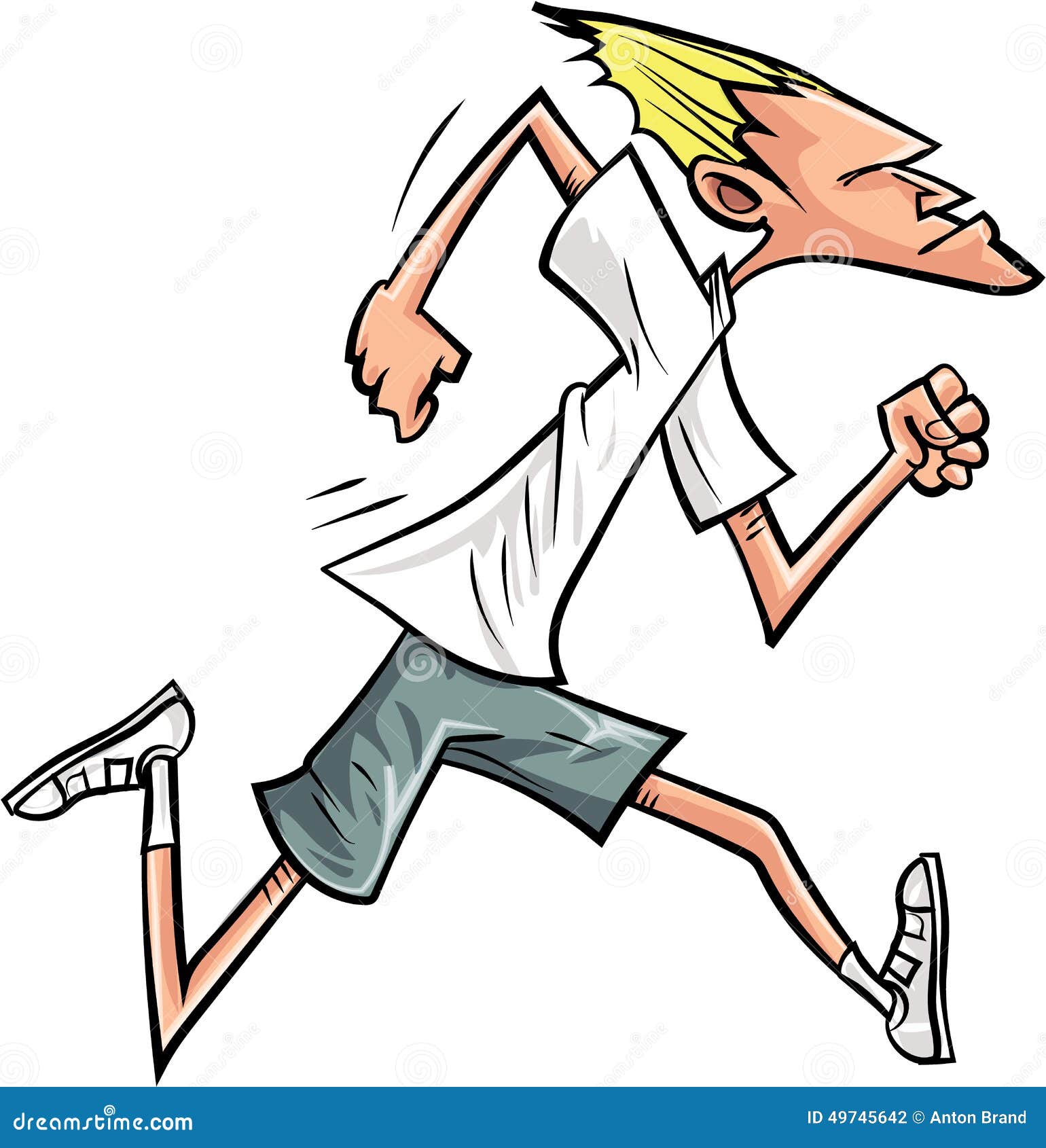 Cartoon Runner Speeding Along Stock Illustration - Illustration of ...