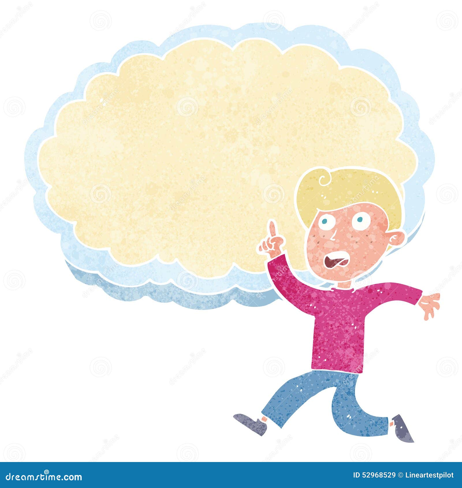 Cartoon Running Boy and Cloud Stock Illustration - Illustration of ...
