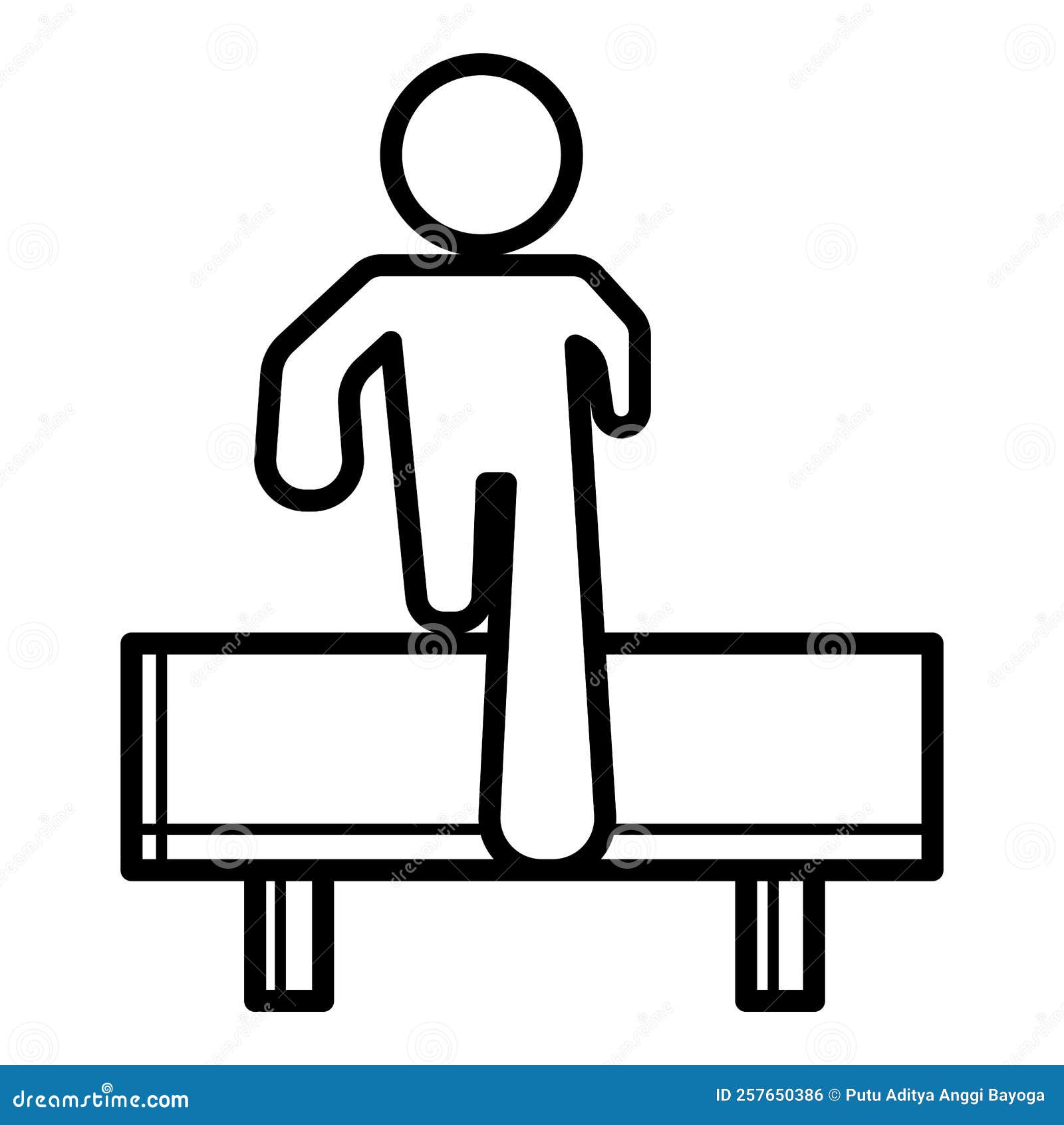 Cartoon jump obstacle stock vector. Illustration of flat - 257650386