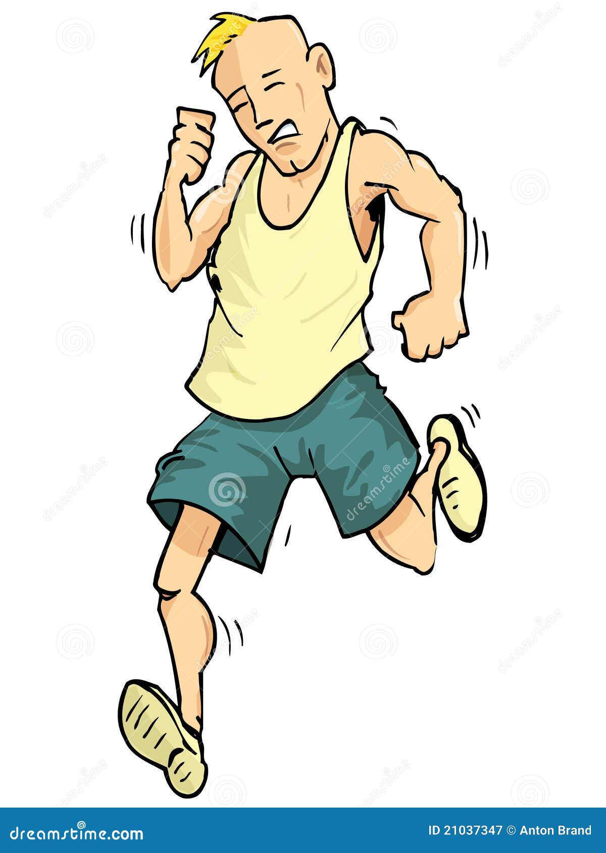Cartoon of a running man stock vector. Illustration of drawn - 21037347
