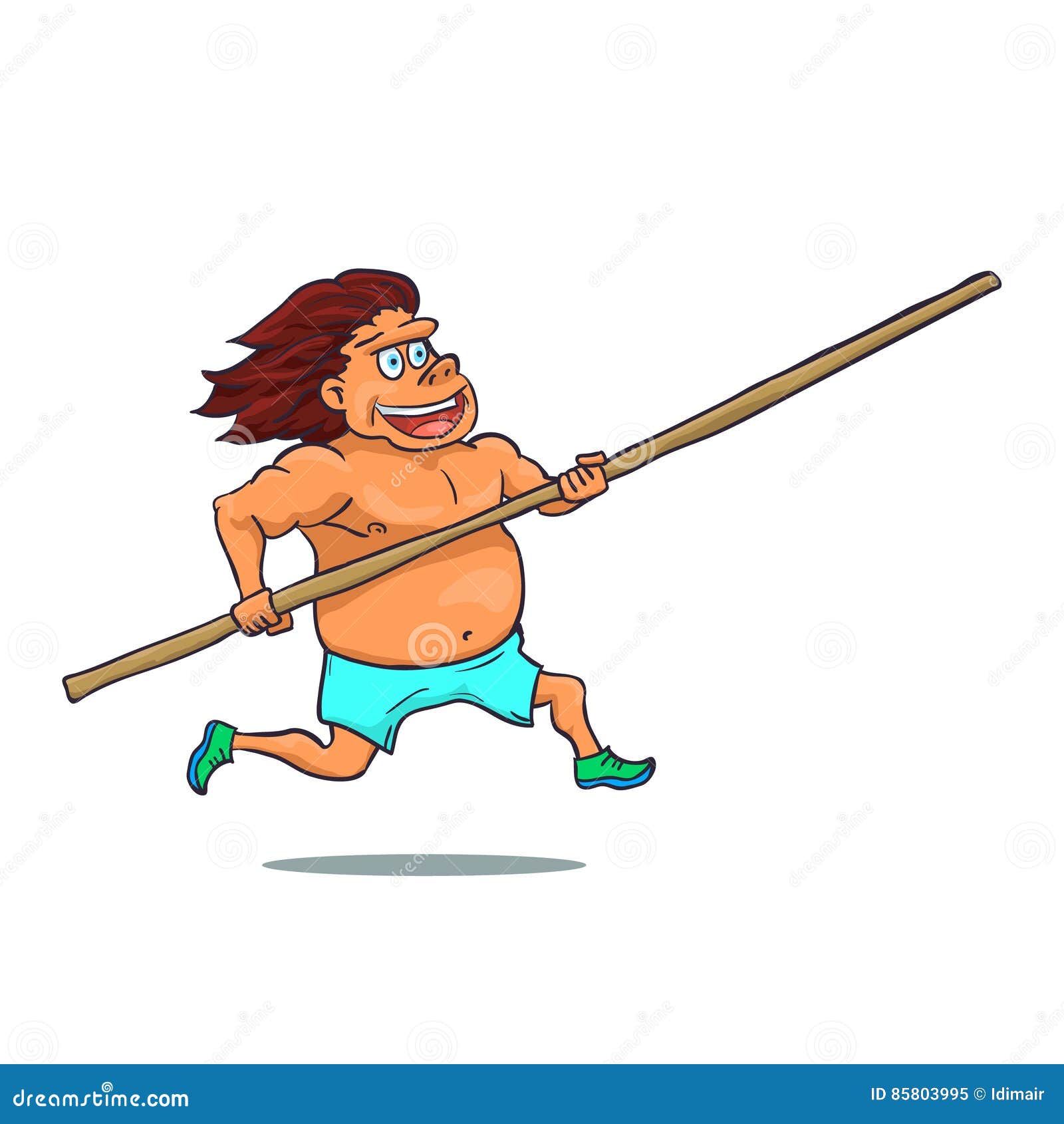 Cartoon Running Pole Vaulter Character. Vector Stock Vector ...