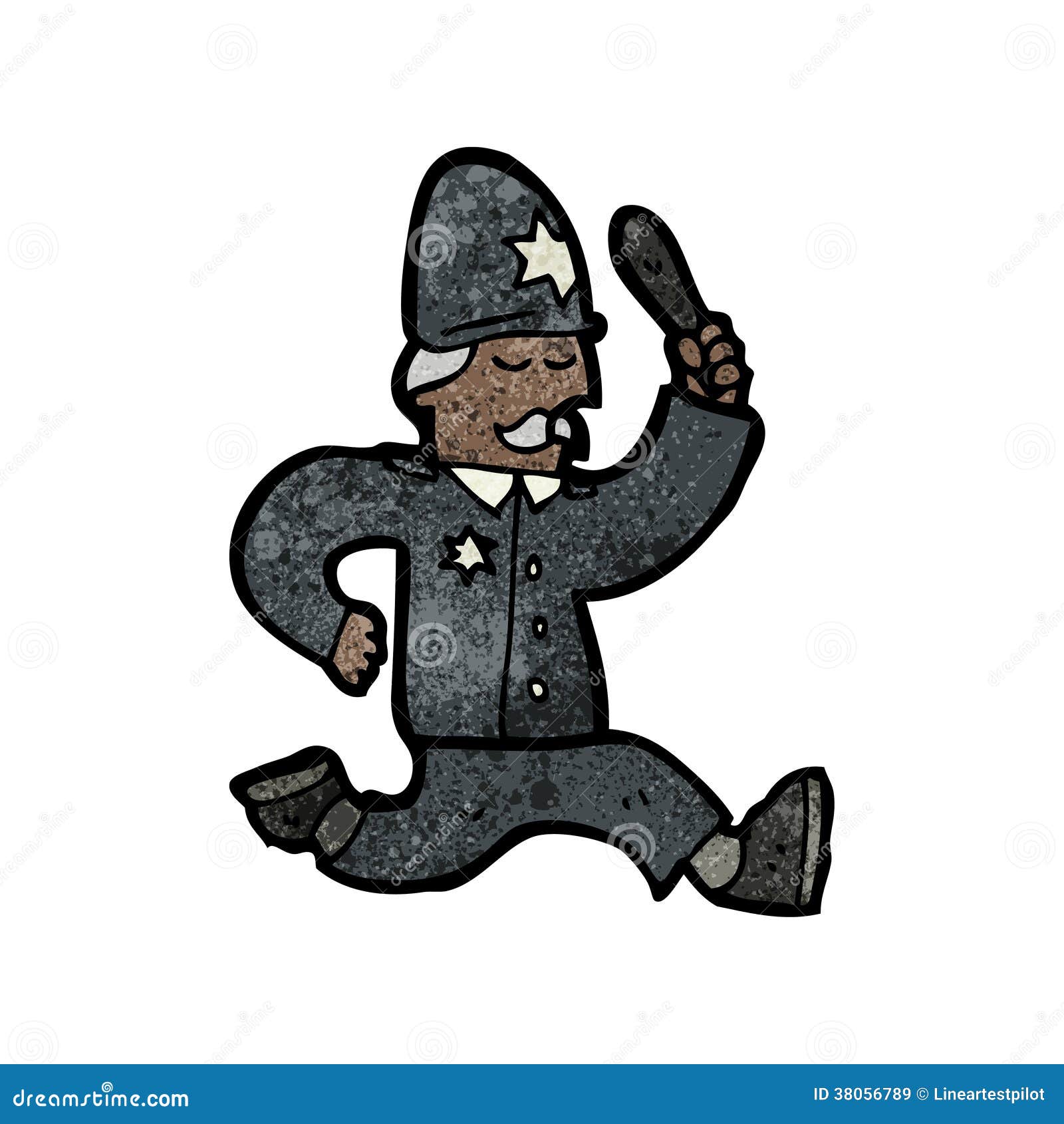 Cartoon running policeman stock vector. Illustration of funny - 38056789
