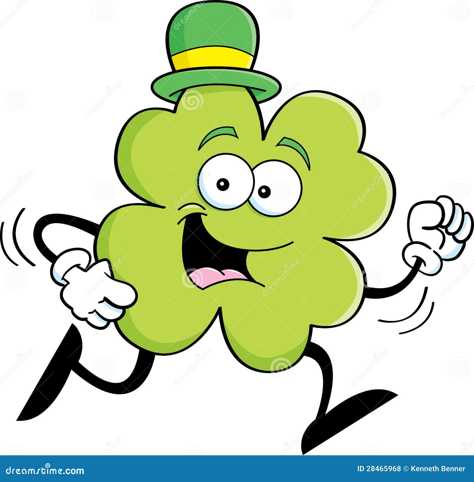 Cartoon running shamrock stock vector. Illustration of cute - 28465968