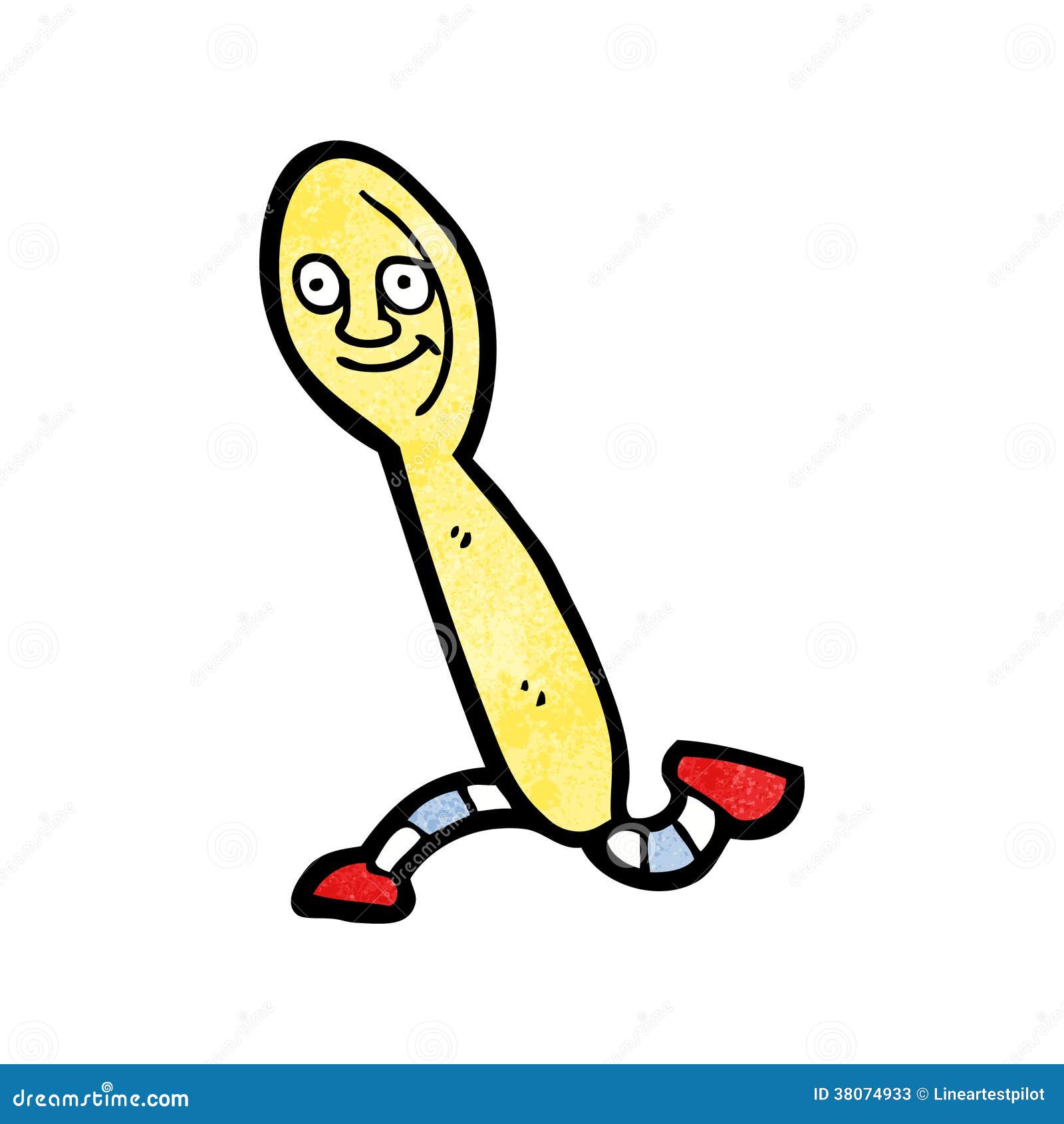 Cartoon running spoon stock illustration. Illustration of silly - 38074933