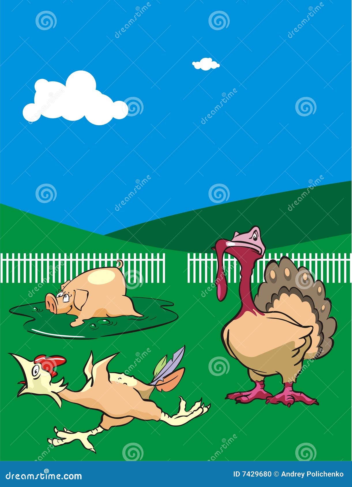 Cartoon rural animals stock illustration. Illustration of domestic ...