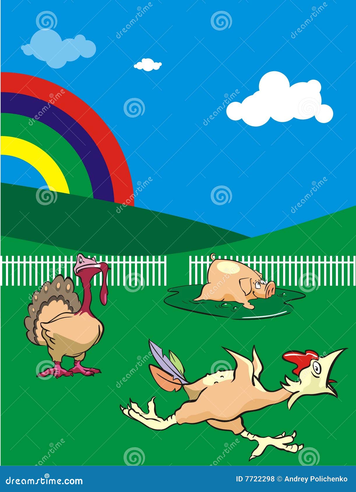 Cartoon rural animals stock vector. Illustration of green - 7722298
