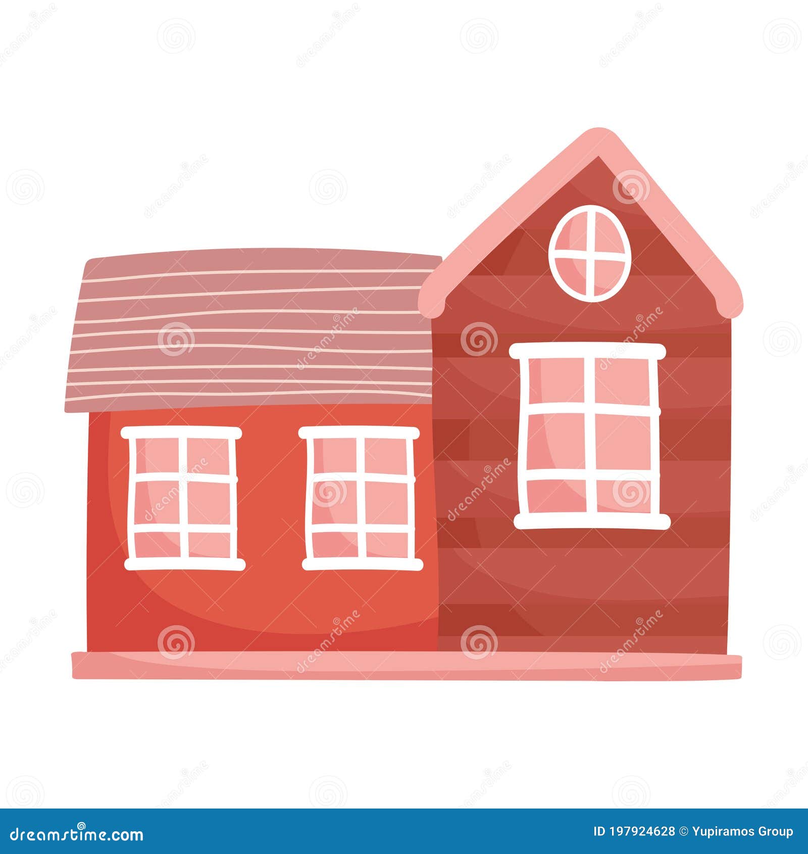 Cartoon Rural House Rustic Isolated Design White Background Stock ...