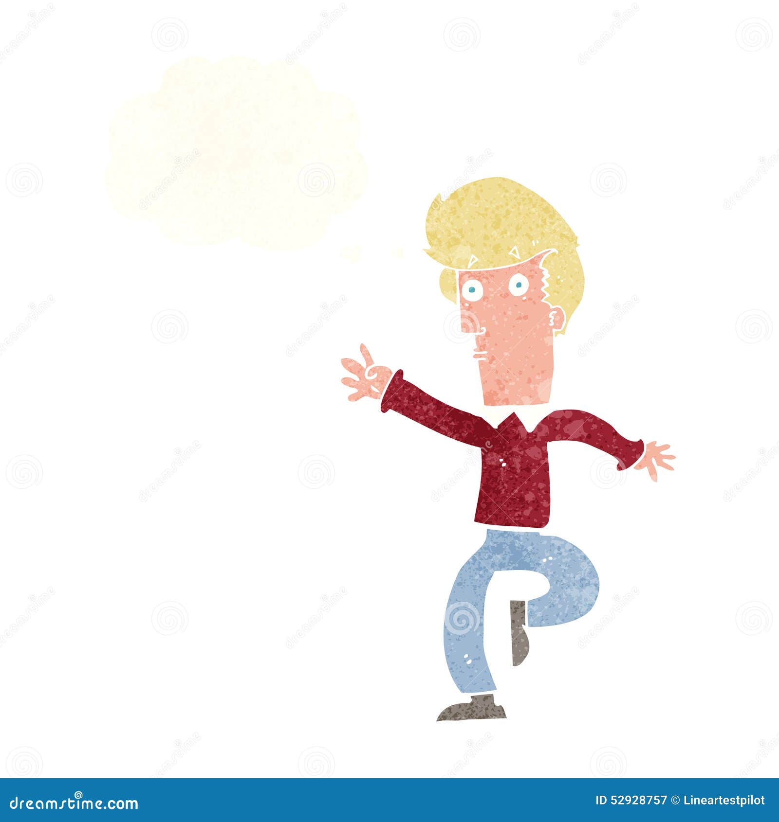 Cartoon Rushing Man with Thought Bubble Stock Illustration ...