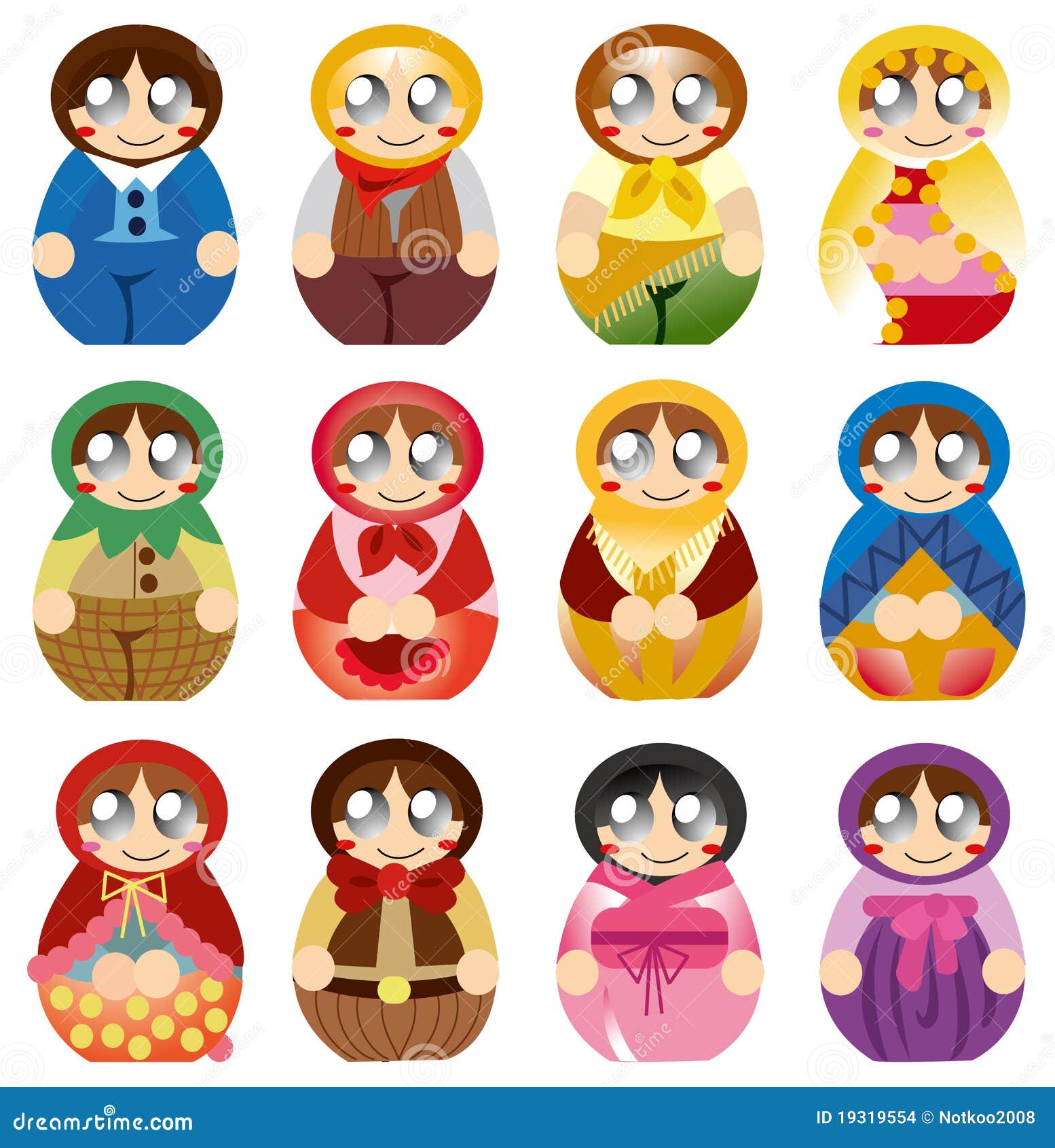 Cartoon Russian Doll icon stock vector. Illustration of folk - 19319554
