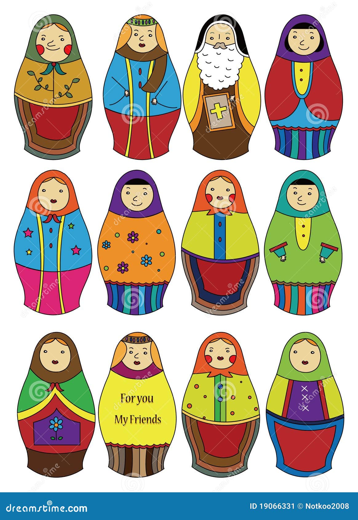 Cartoon Russian dolls icon stock vector. Illustration of craft - 19066331
