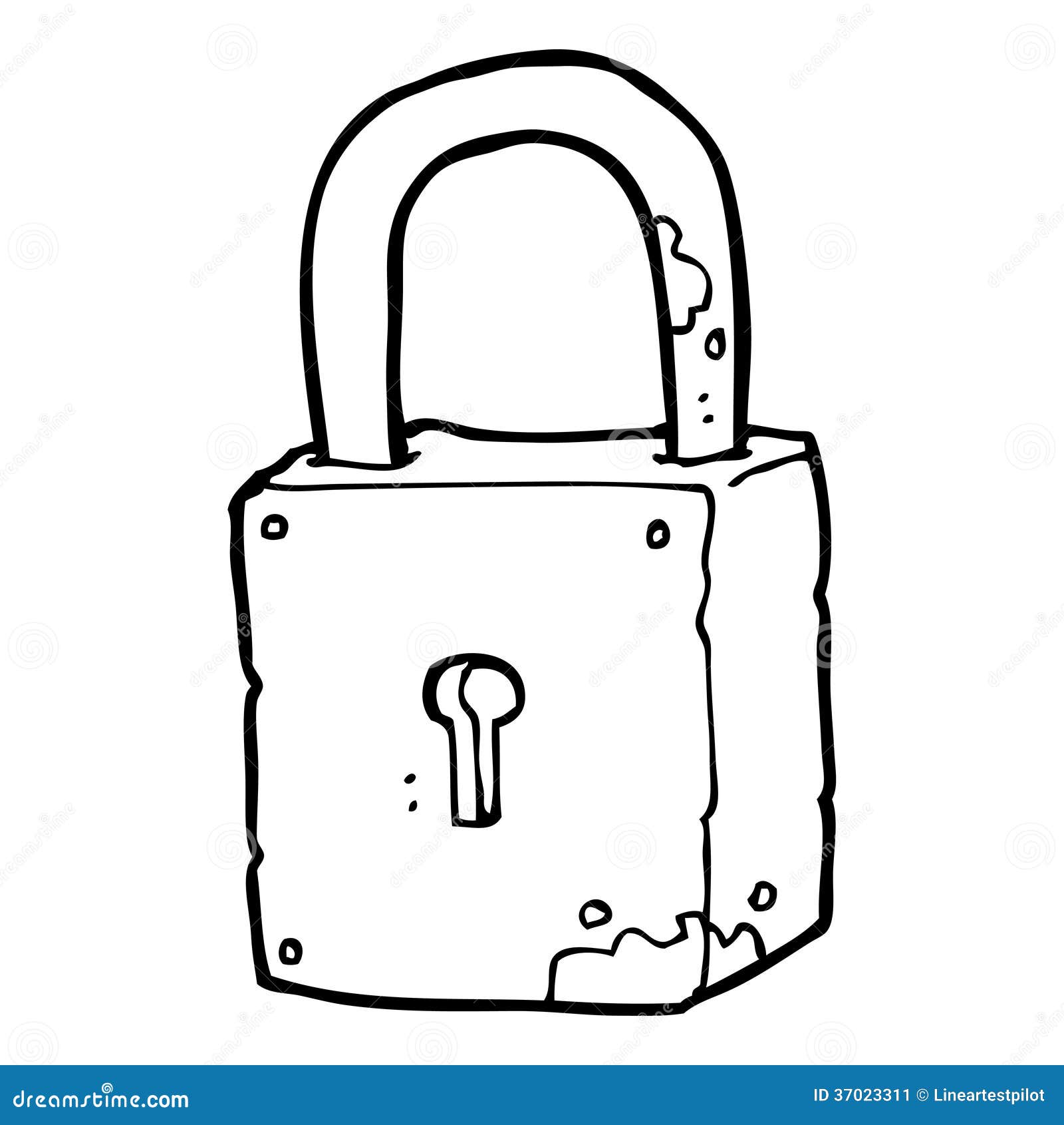 Cartoon rusty lock stock illustration. Illustration of sign - 37023311
