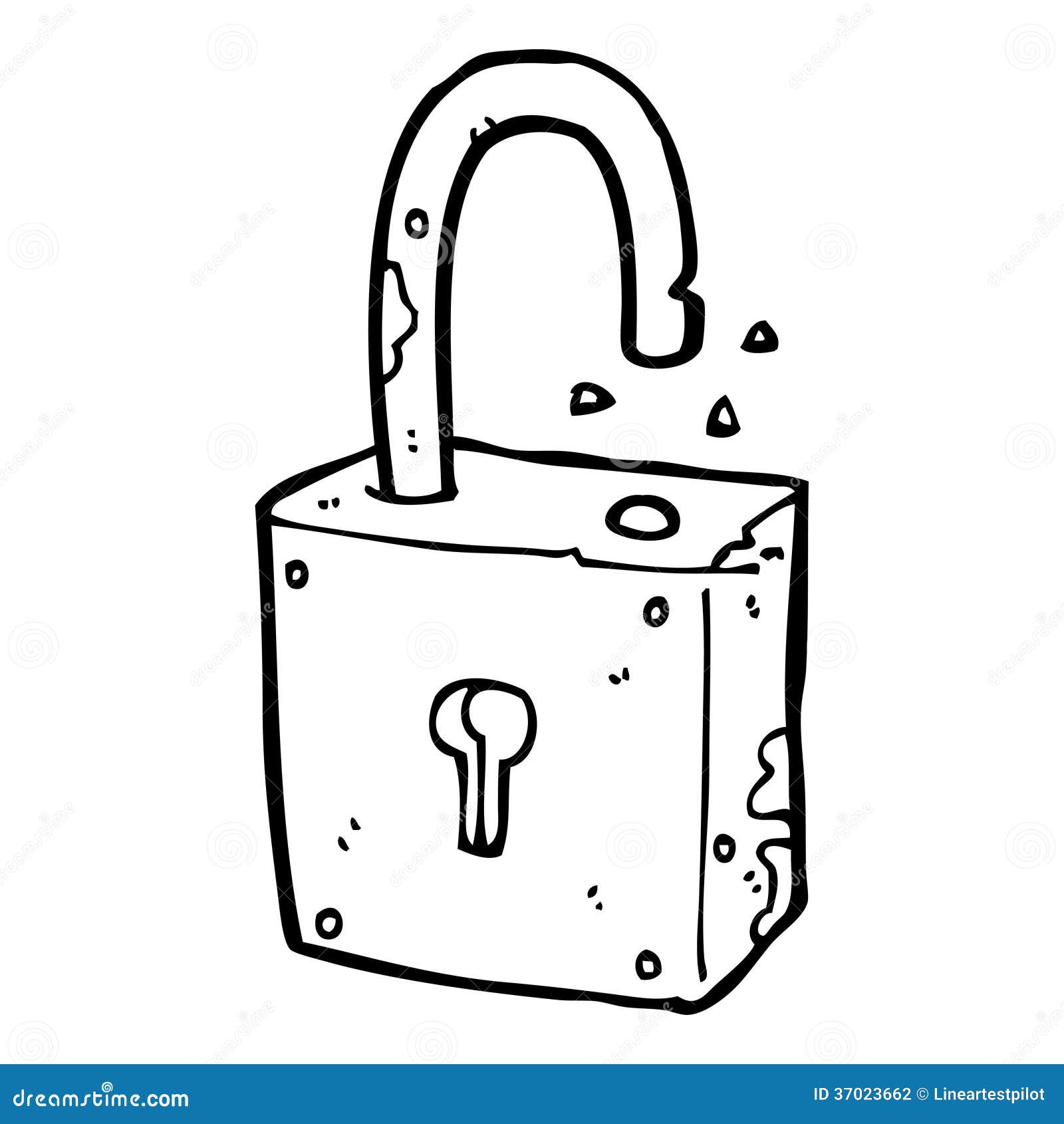 Cartoon rusty old padlock stock illustration. Illustration of character ...