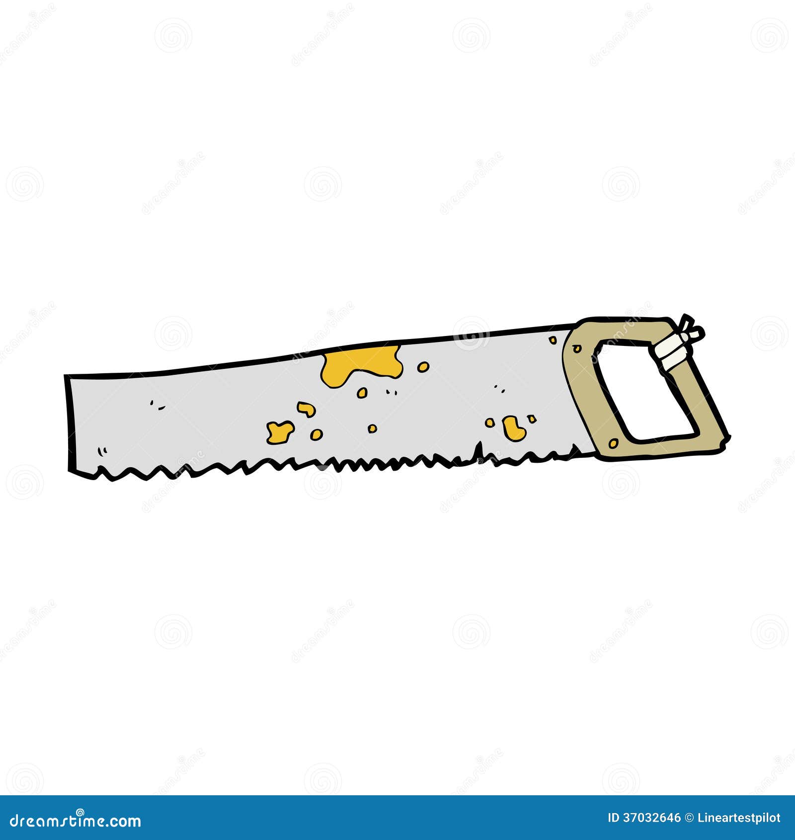 Cartoon rusty old saw stock vector. Illustration of tool - 37032646