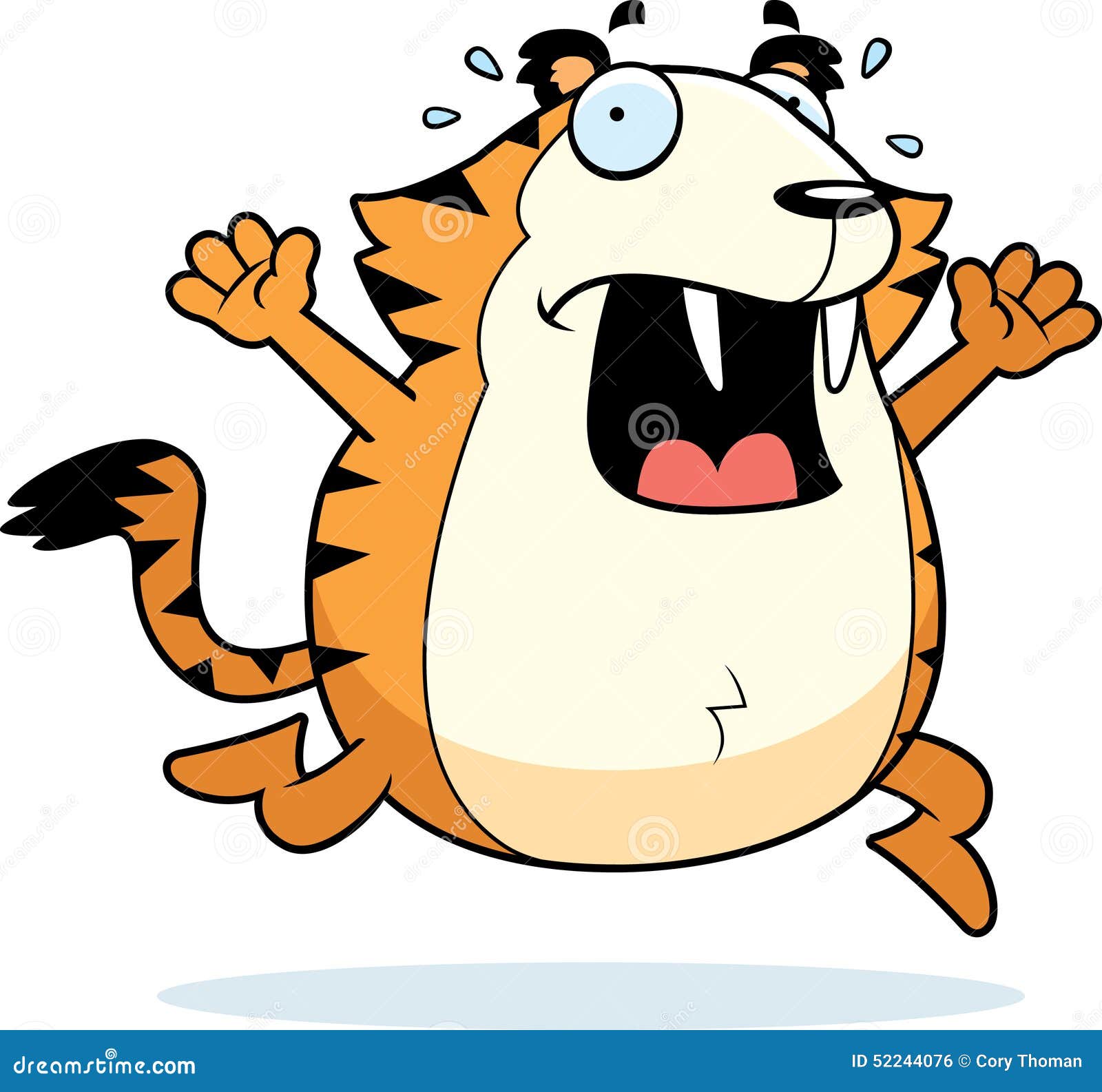 Cartoon Saber-Toothed Tiger Panic Stock Vector - Illustration of scared ...