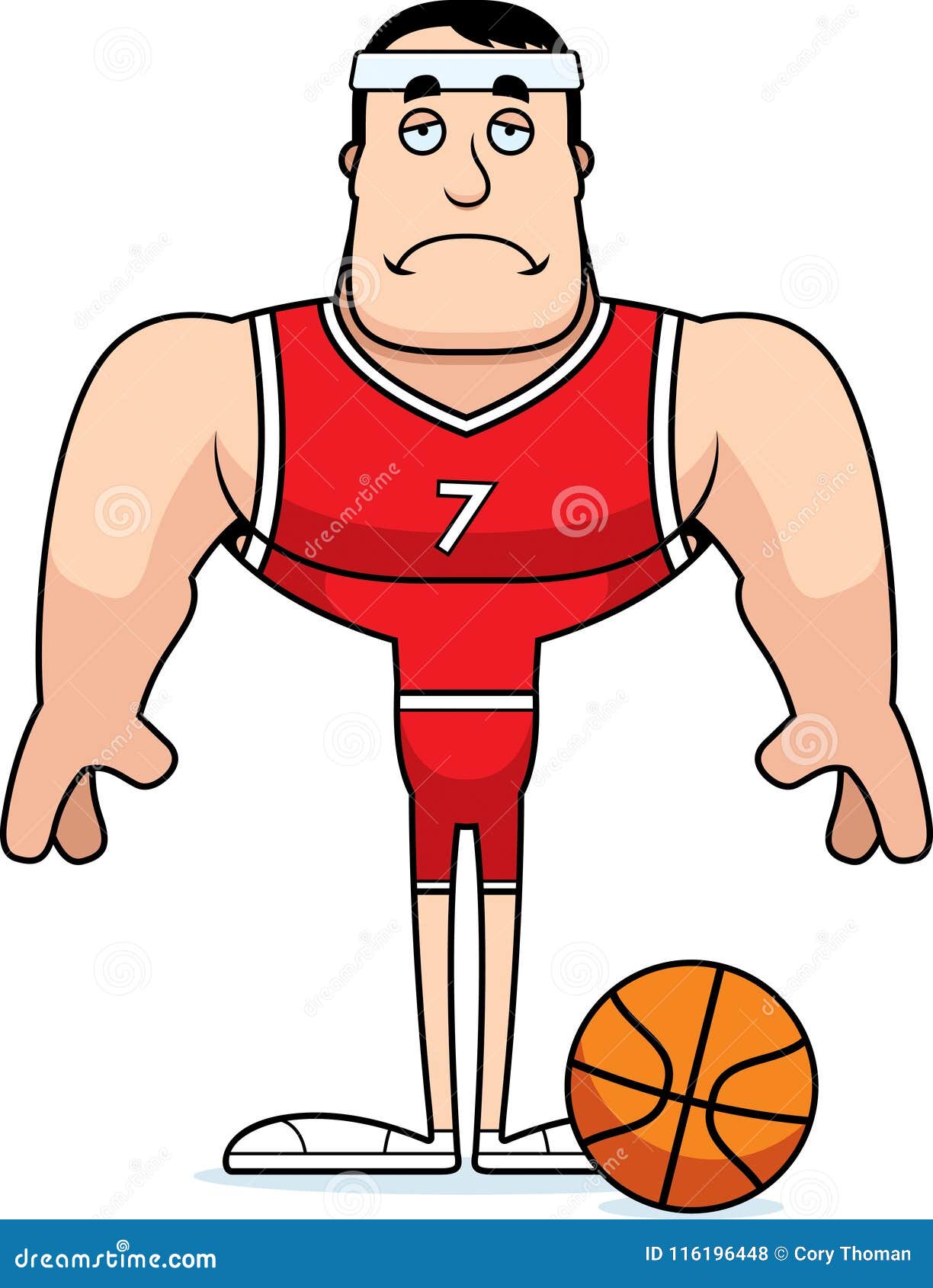 Cartoon Sad Basketball Player Stock Vector - Illustration of player ...