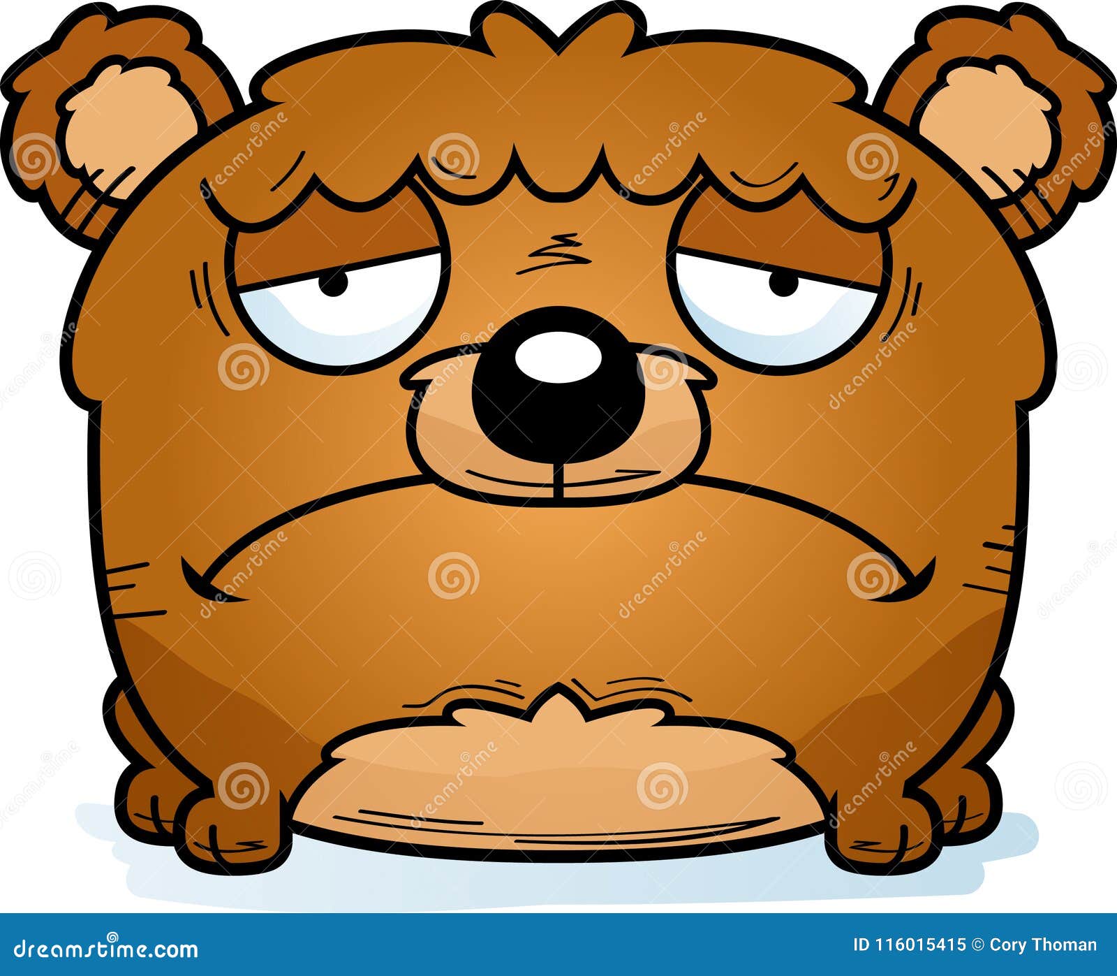 Cartoon Sad Bear Cub stock vector. Illustration of frowning - 116015415