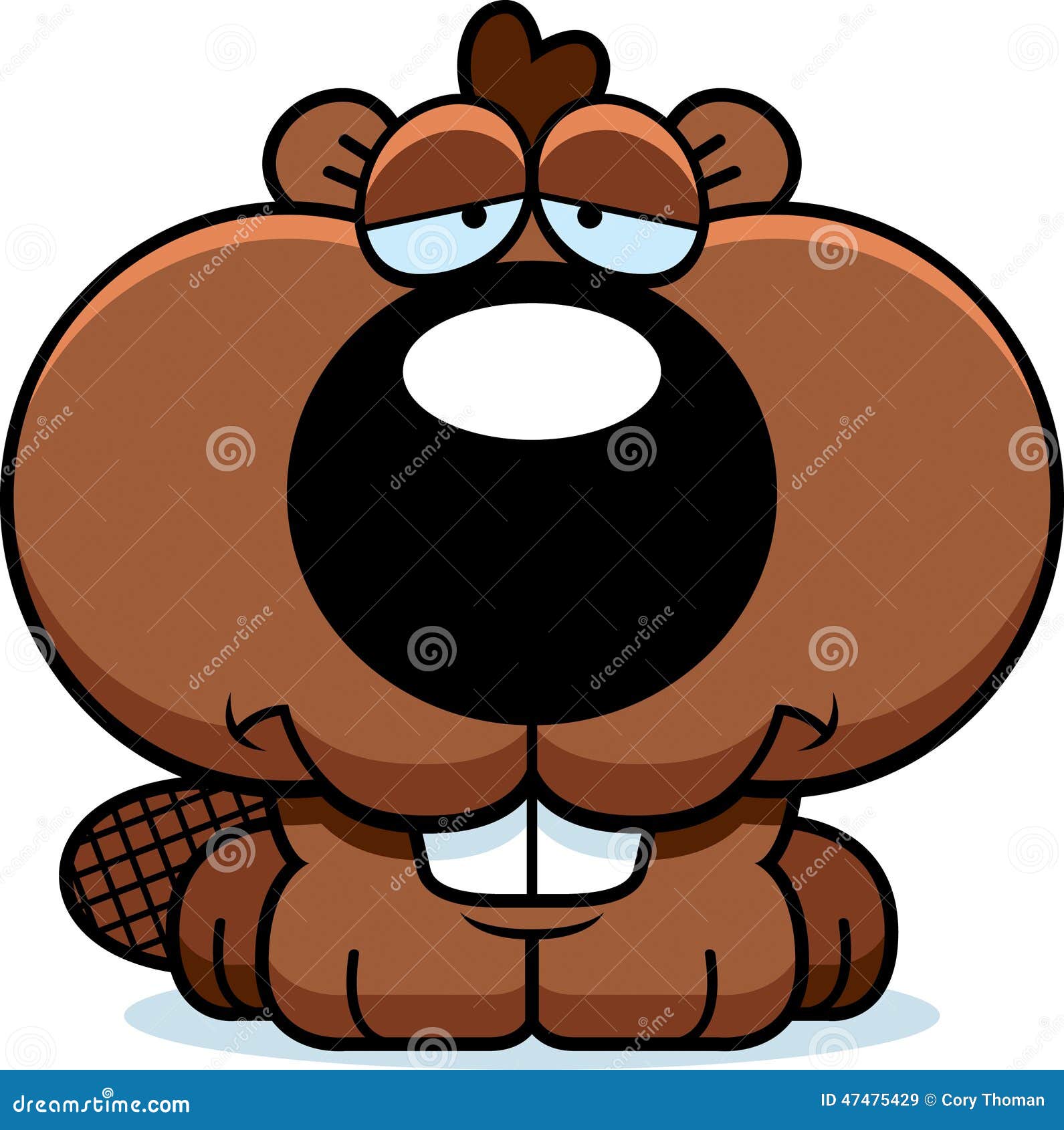 Cartoon Sad Beaver Kit stock vector. Illustration of depressed - 47475429