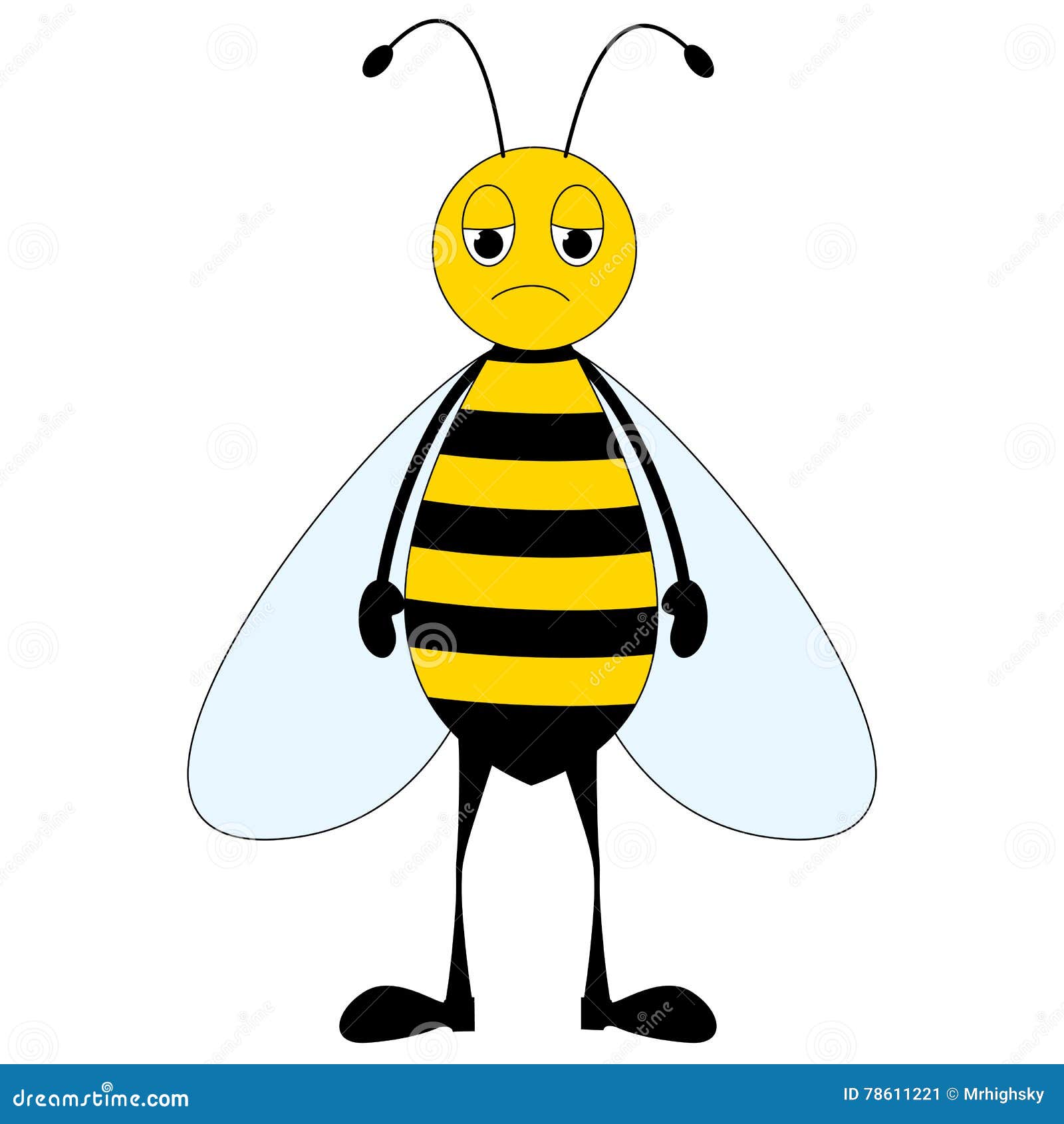 Cartoon Sad Bee | CartoonDealer.com #78611221