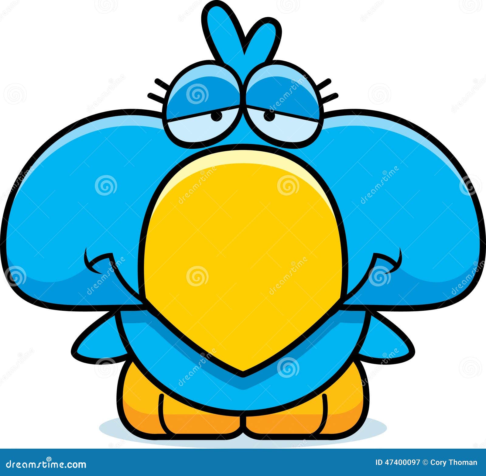Cartoon Sad Blue Bird stock vector. Illustration of baby - 47400097