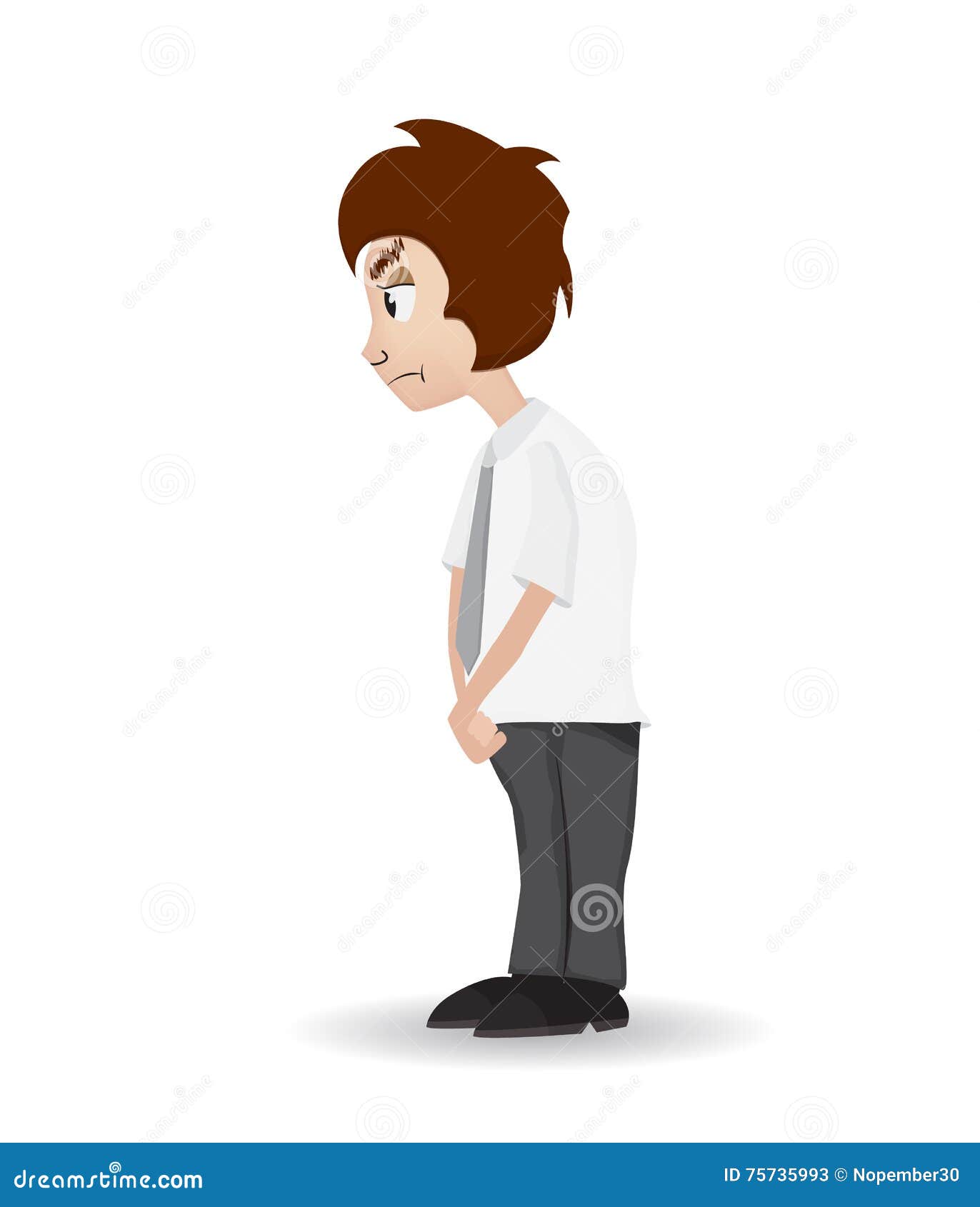 Cartoon sad businessman stock vector. Illustration of work - 75735993