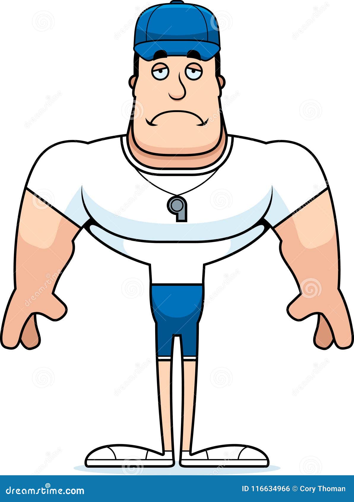 Cartoon Sad Coach stock vector. Illustration of clipart - 116634966