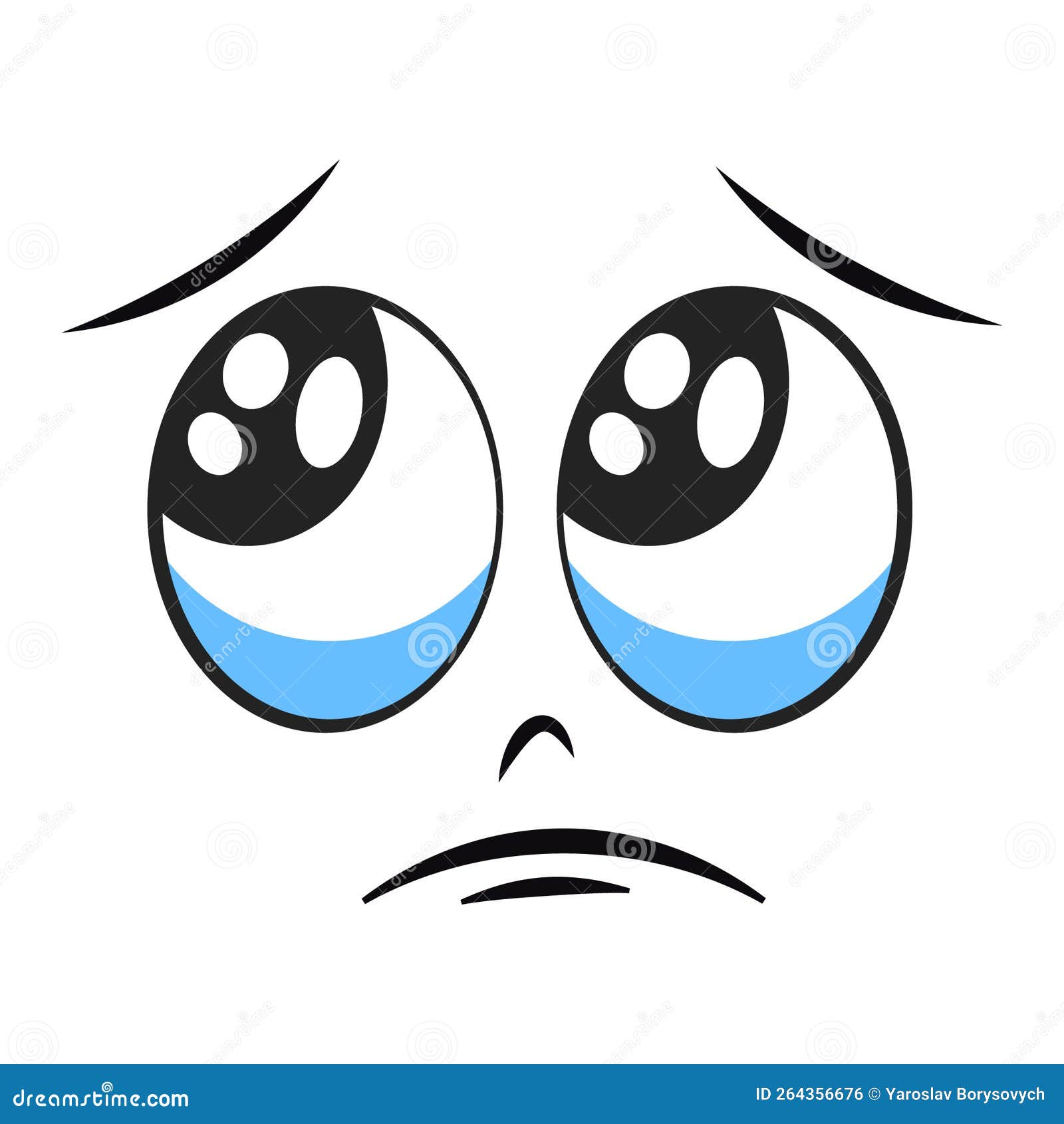Cartoon Sad, Crying Face. Crying Expression Vector Stock Vector ...