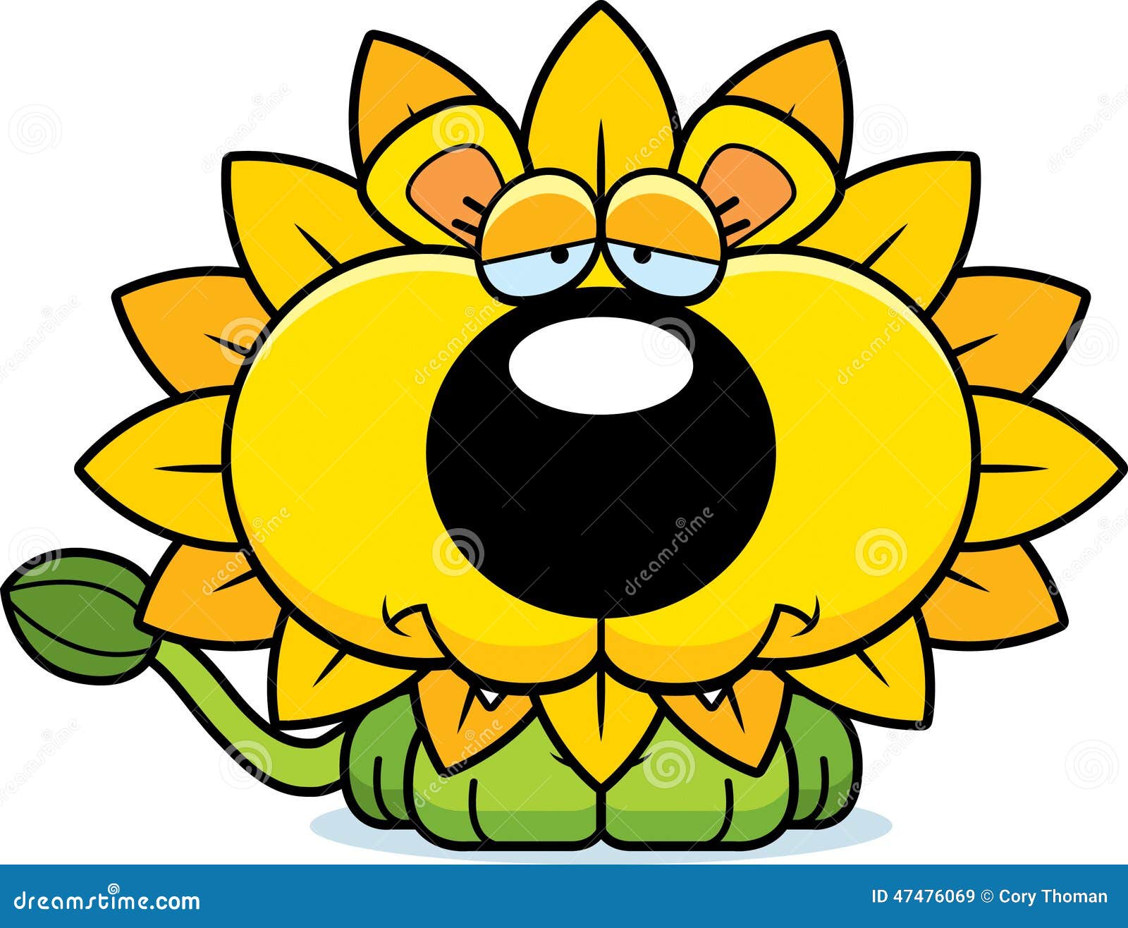 Cartoon Sad Dandelion Lion stock vector. Illustration of lion - 47476069