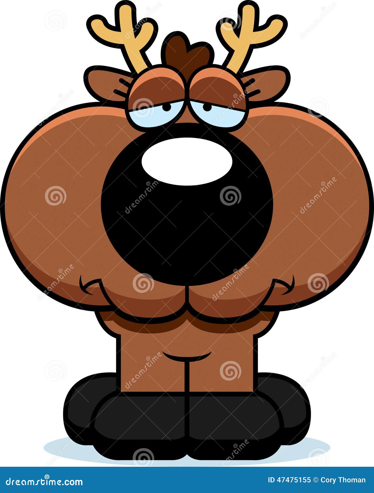 Cartoon Sad Deer stock vector. Illustration of reindeer - 47475155