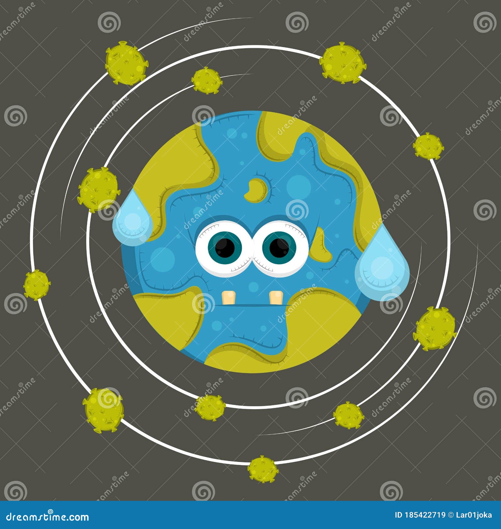 Cartoon of a Sad Earth Planet Stock Vector - Illustration of cartoon ...