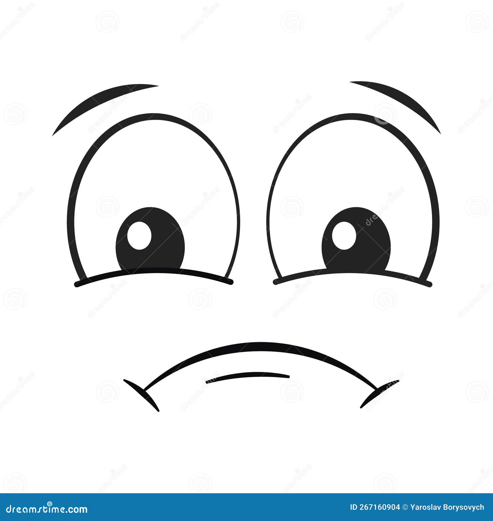 Cartoon sad face vector stock vector. Illustration of mouth - 267160904