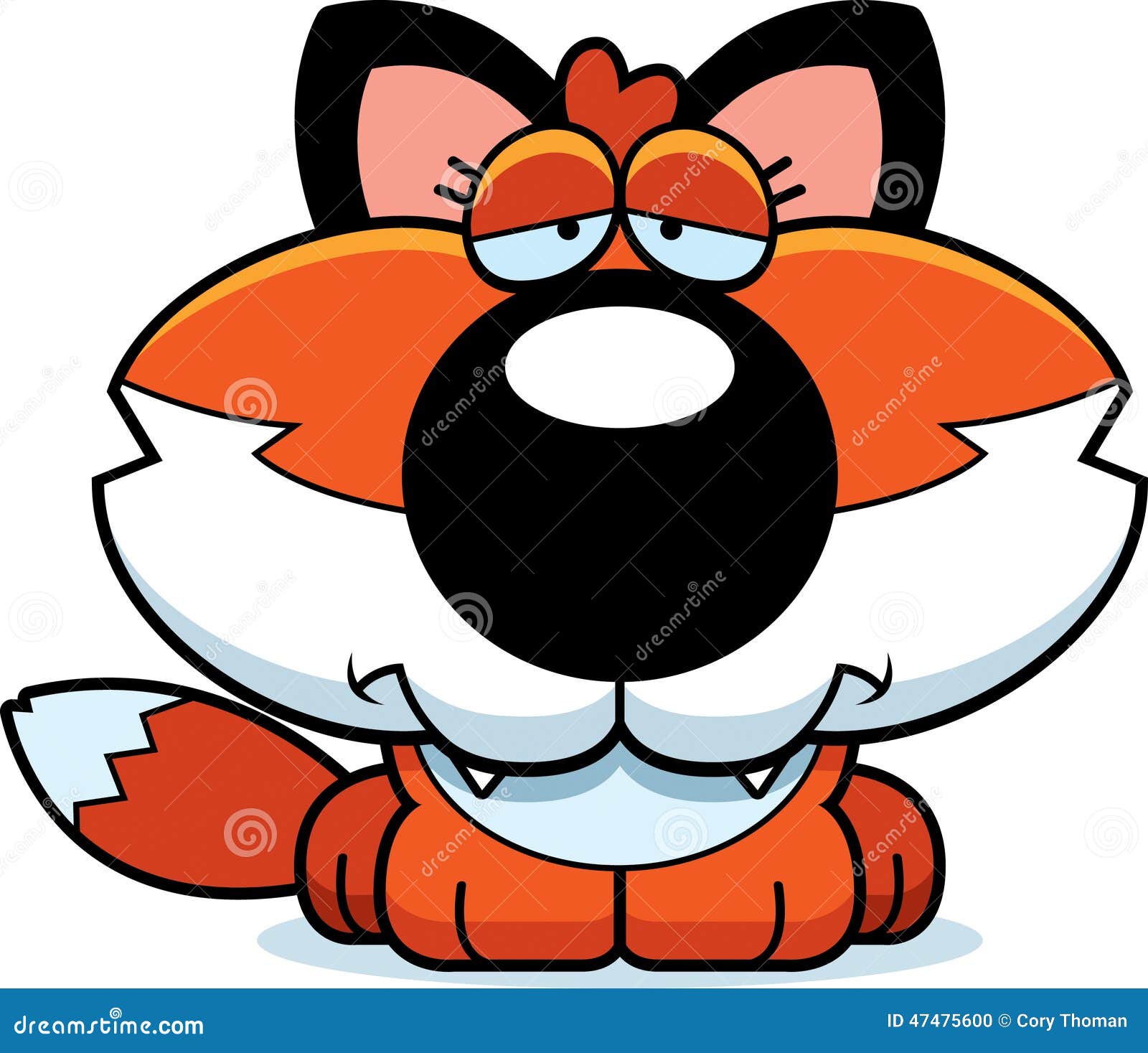 Cartoon Sad Fox Cub stock vector. Illustration of vector - 47475600