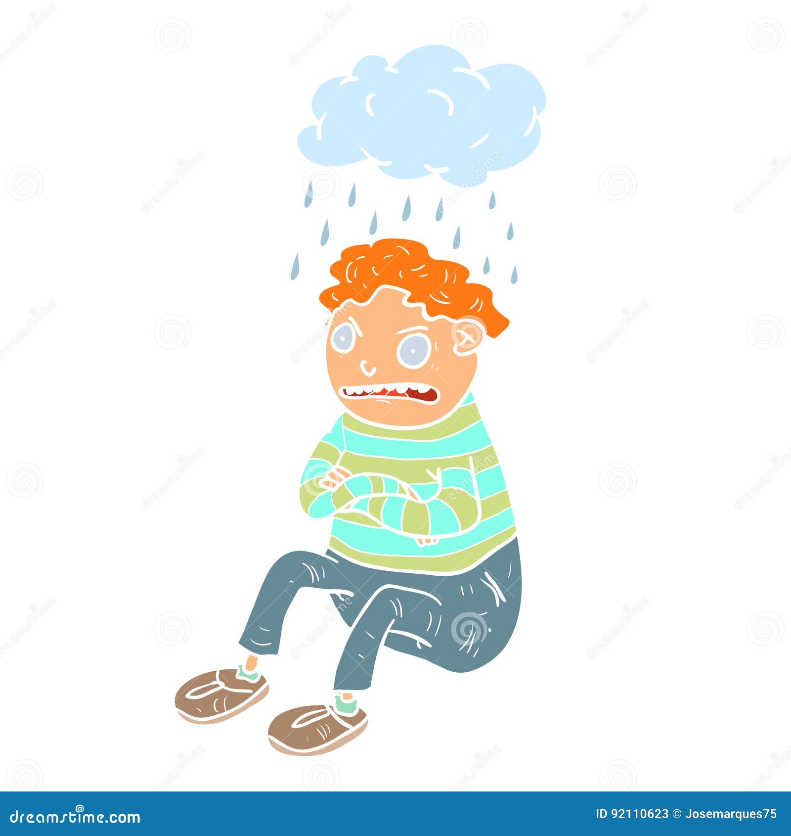 Cartoon sad illustration stock vector. Illustration of female - 92110623