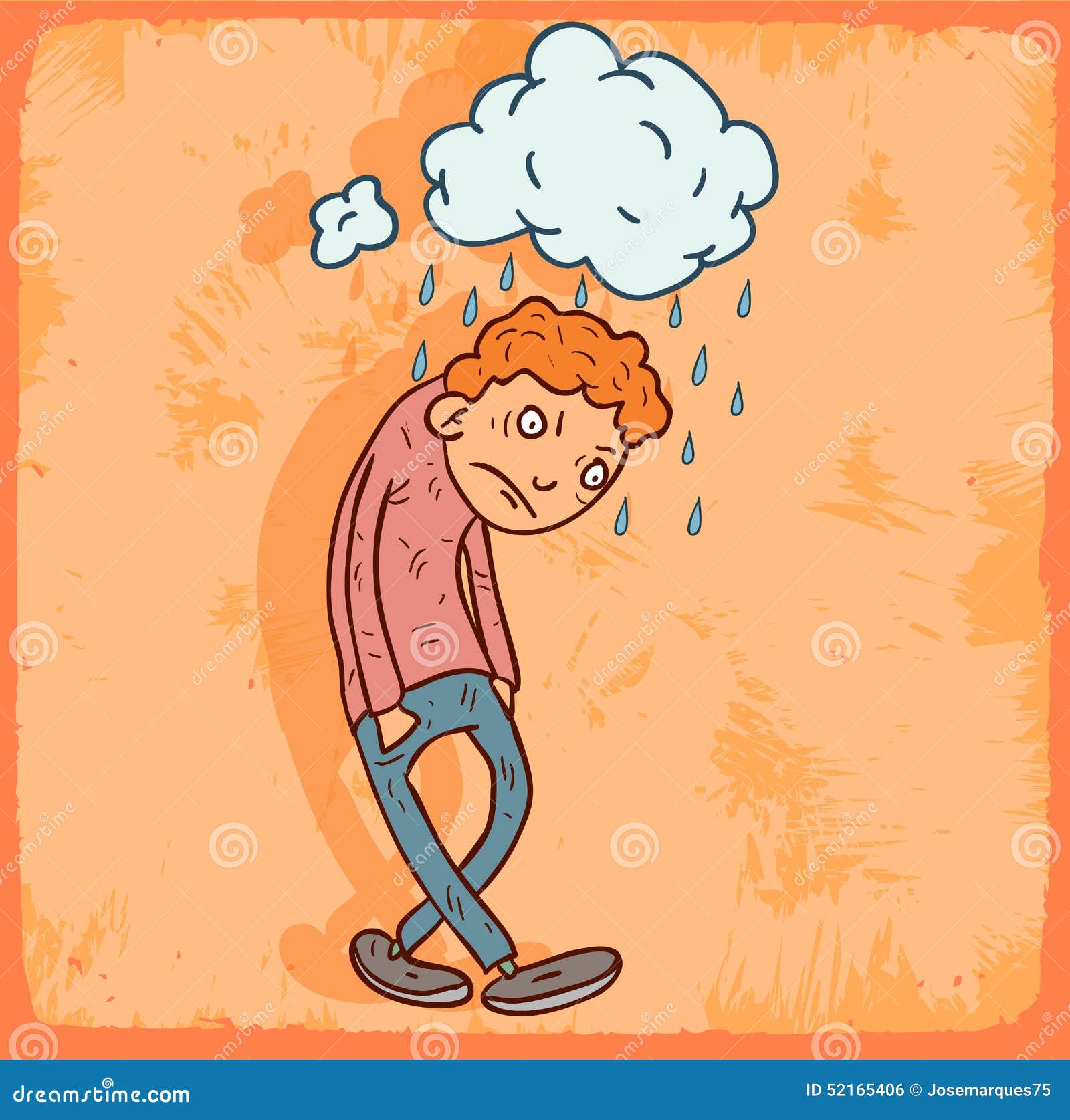Cartoon Sad Illustration, Vector Icon. Stock Vector - Illustration of ...