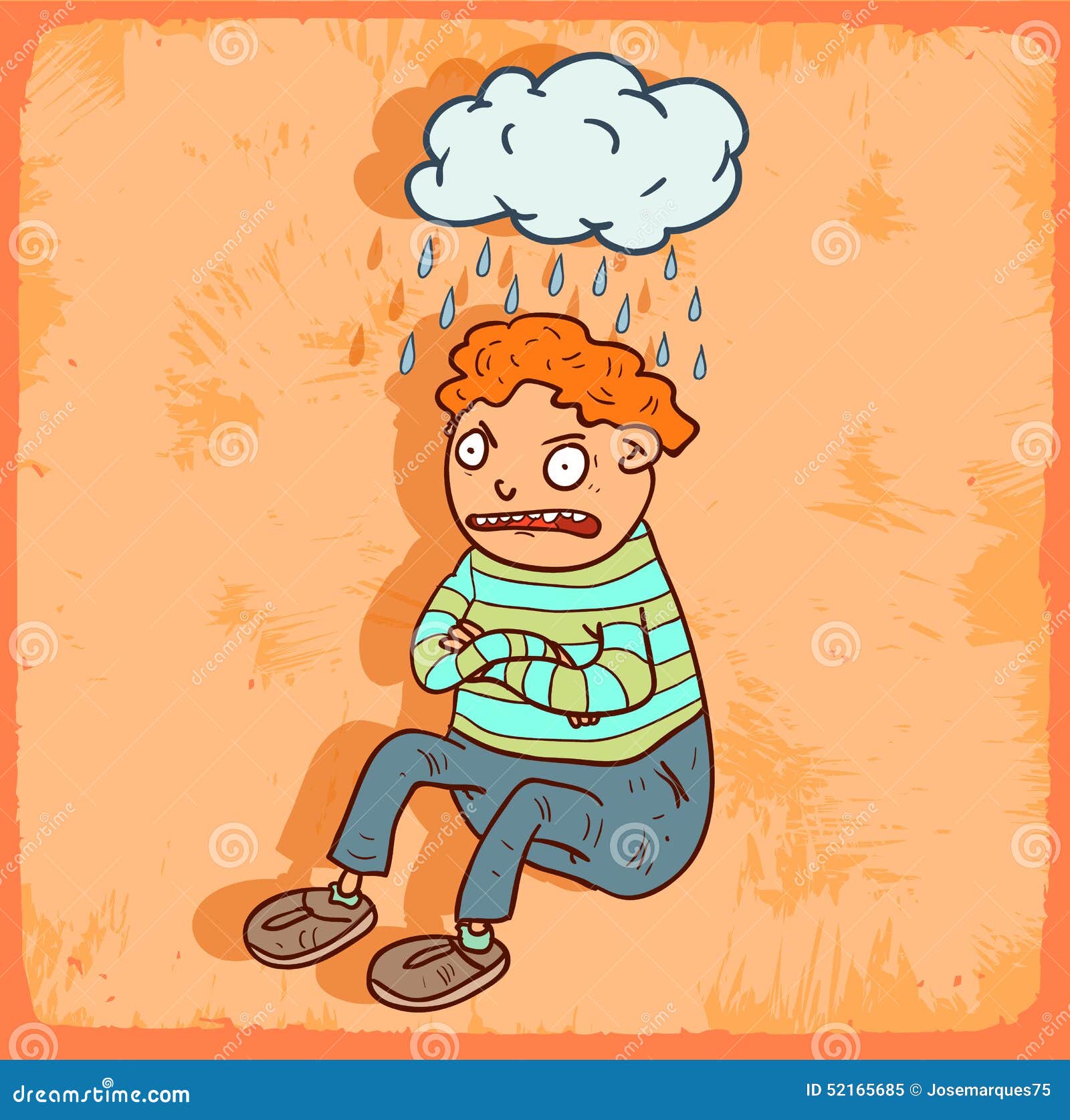 Cartoon Sad Illustration, Vector Icon Stock Vector - Illustration of ...