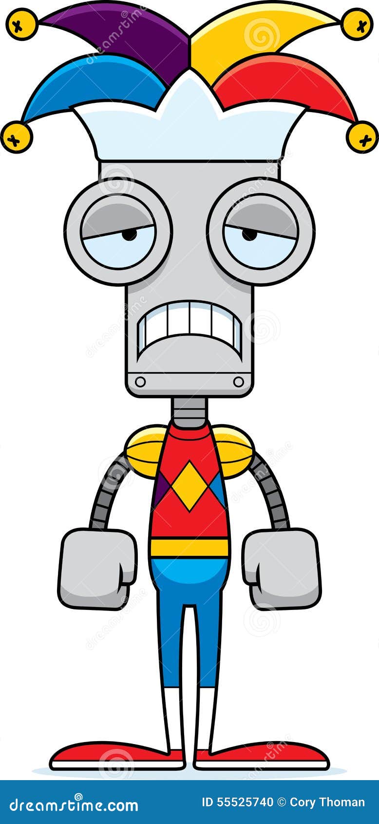 Cartoon Sad Jester Robot stock vector. Illustration of jester - 55525740
