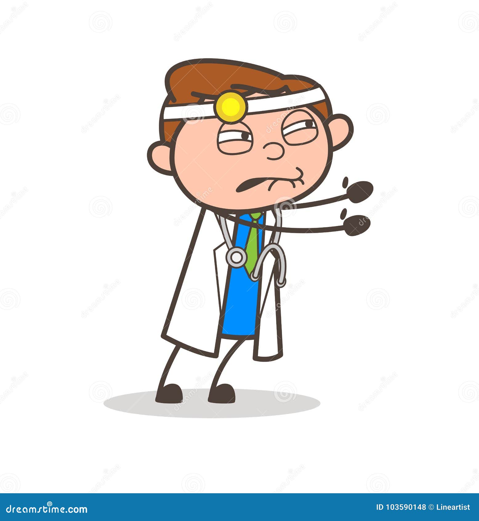 Cartoon Sad Physician Vector Expression Stock Illustration ...