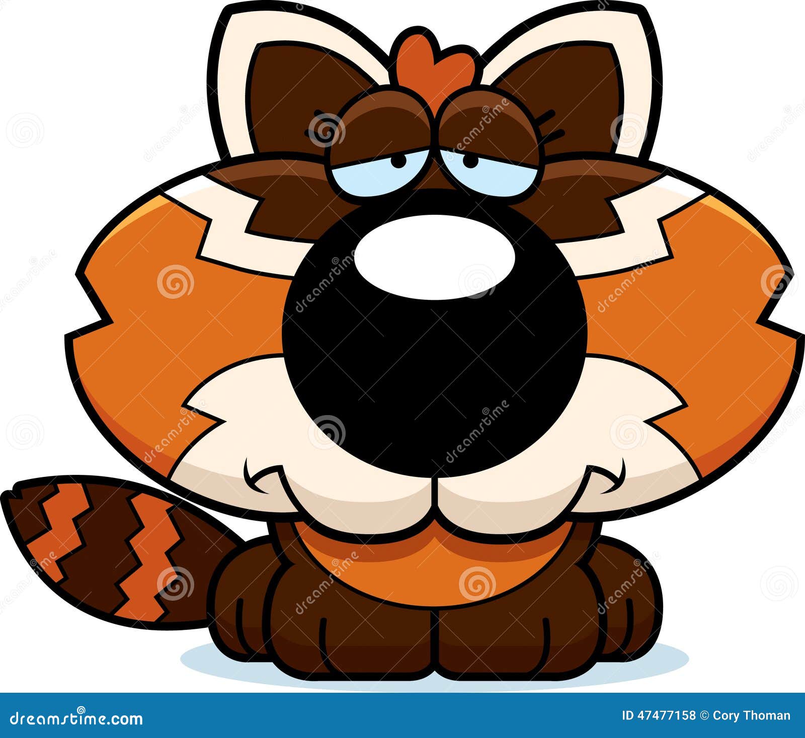 Cartoon Sad Red Panda stock vector. Illustration of vector - 47477158