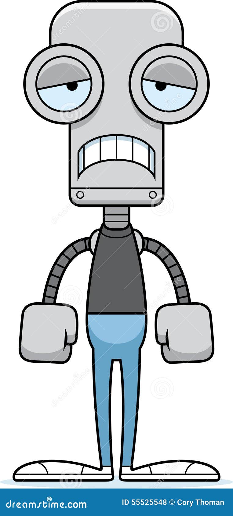 Cartoon Sad Robot stock vector. Illustration of graphic - 55525548