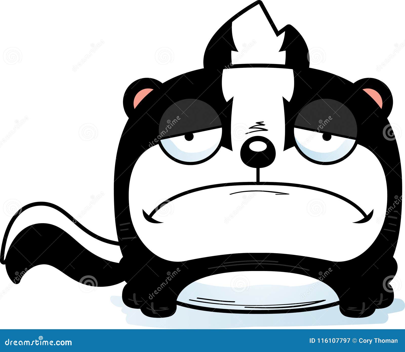 Cartoon Sad Skunk stock vector. Illustration of clipart - 116107797