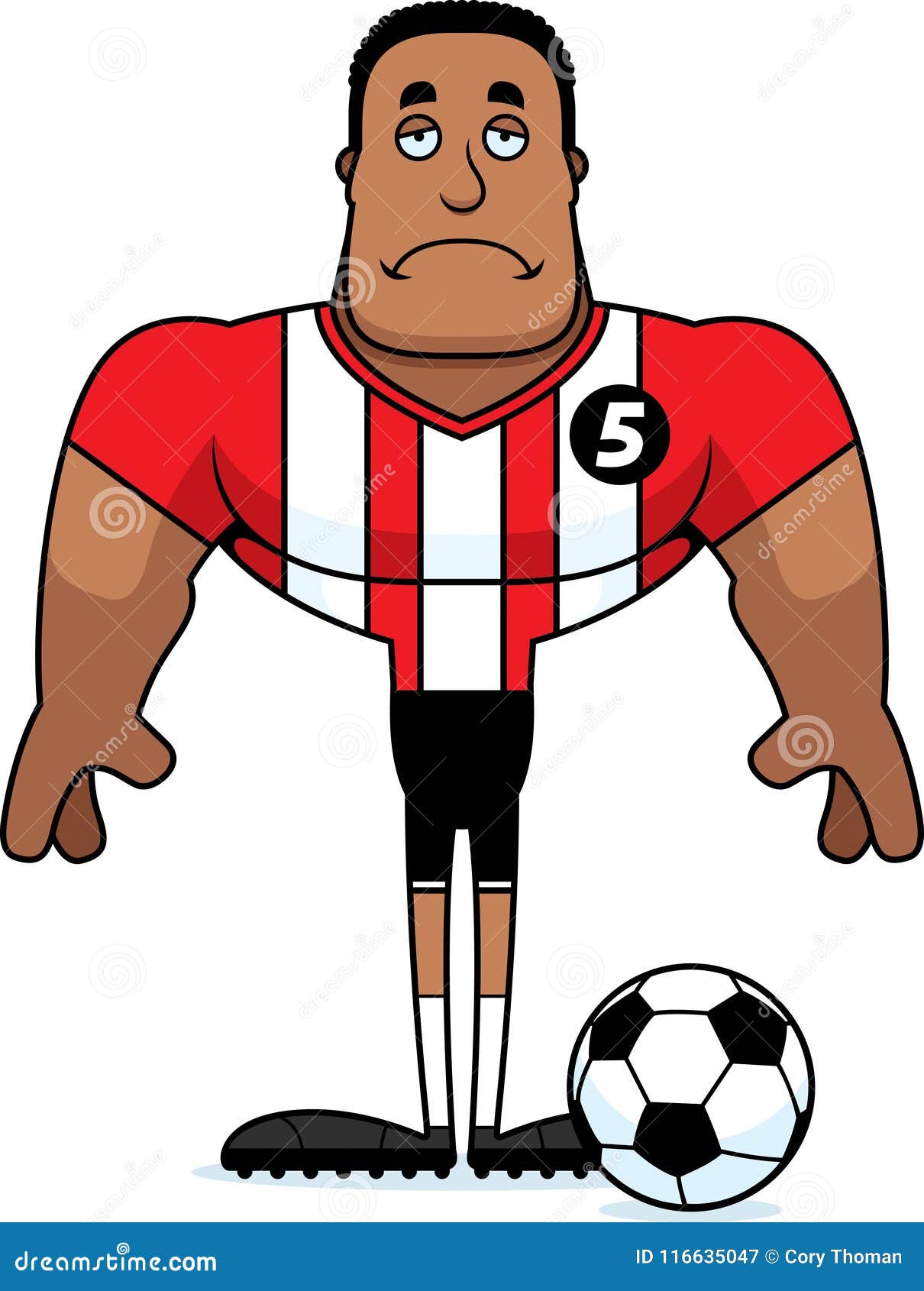 Cartoon Sad Soccer Player stock vector. Illustration of athlete - 116635047