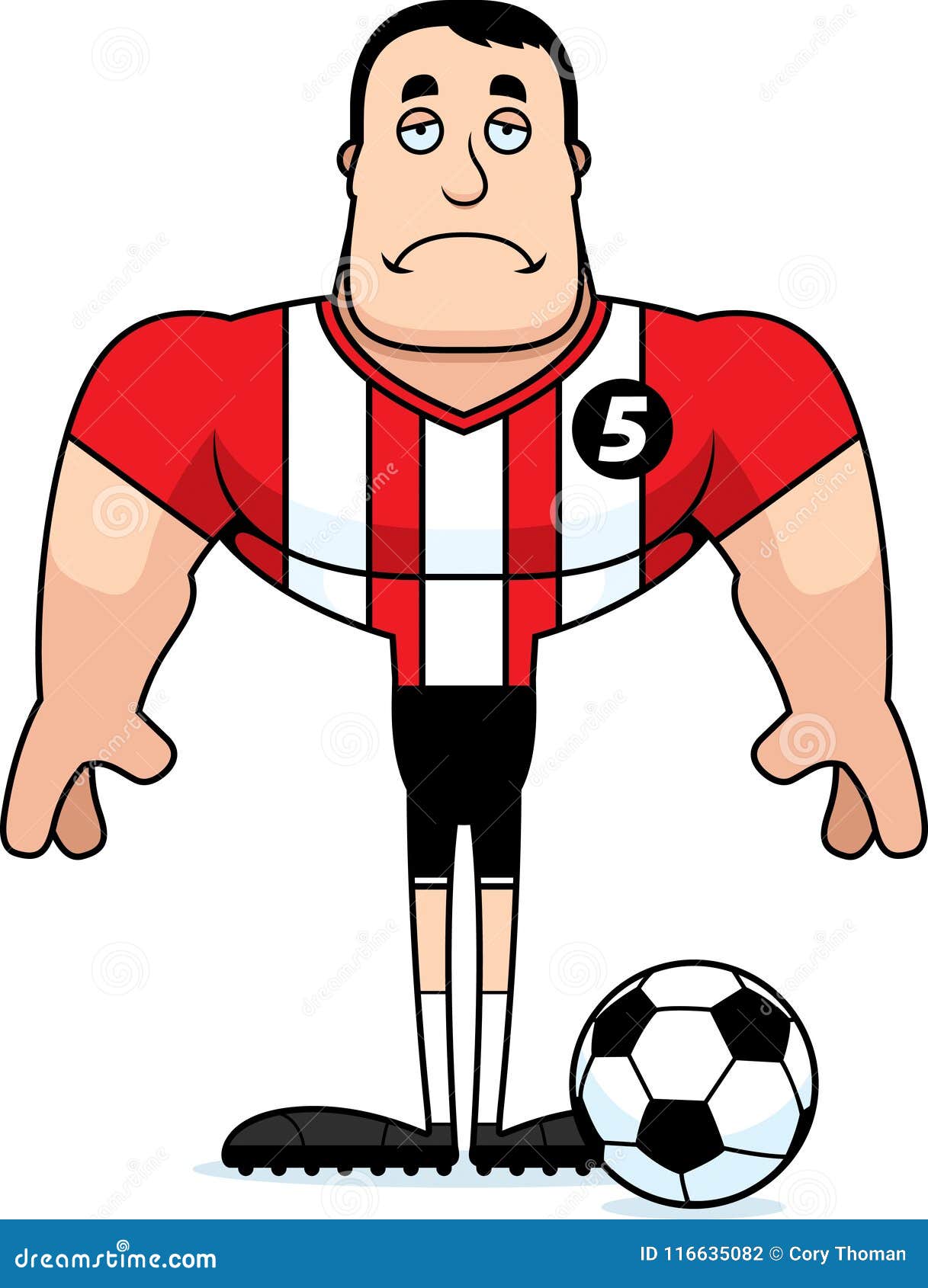Cartoon Sad Soccer Player stock vector. Illustration of graphic - 116635082