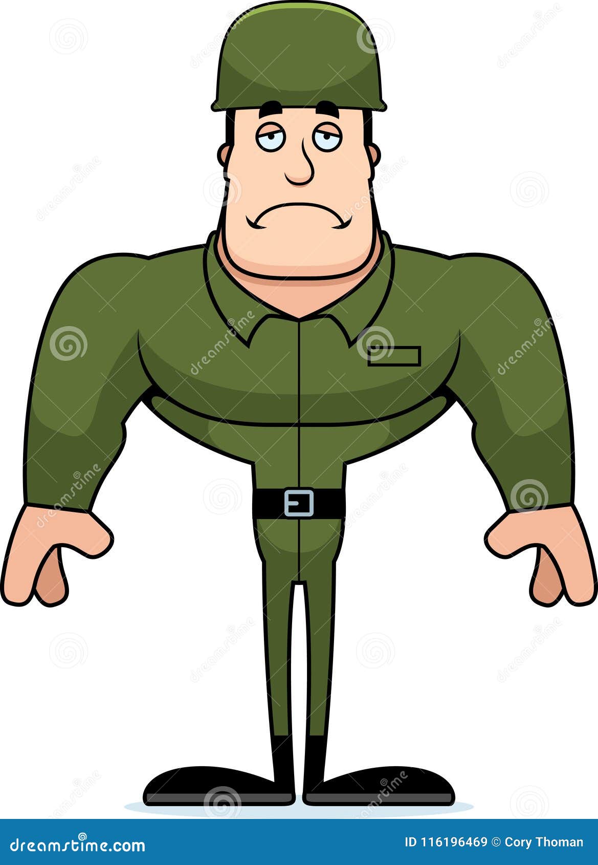 Cartoon Sad Soldier stock vector. Illustration of soldier - 116196469