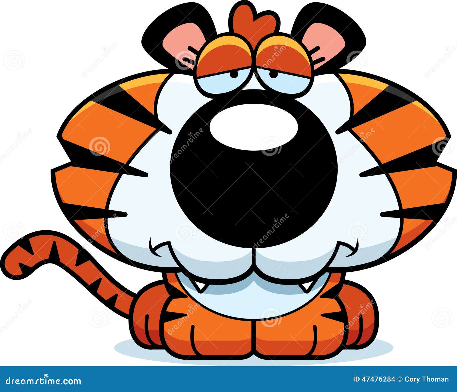 Cartoon Sad Tiger Cub stock vector. Illustration of graphic - 47476284