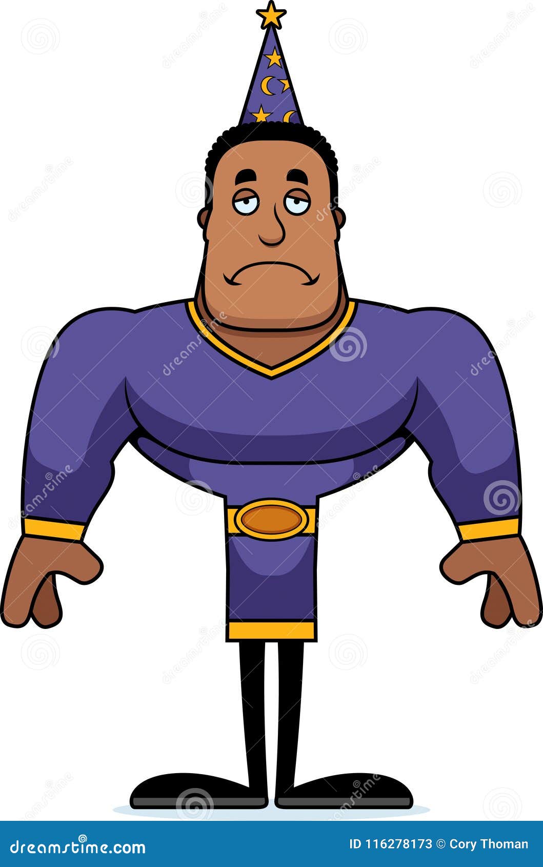 Cartoon Sad Wizard stock vector. Illustration of vector - 116278173