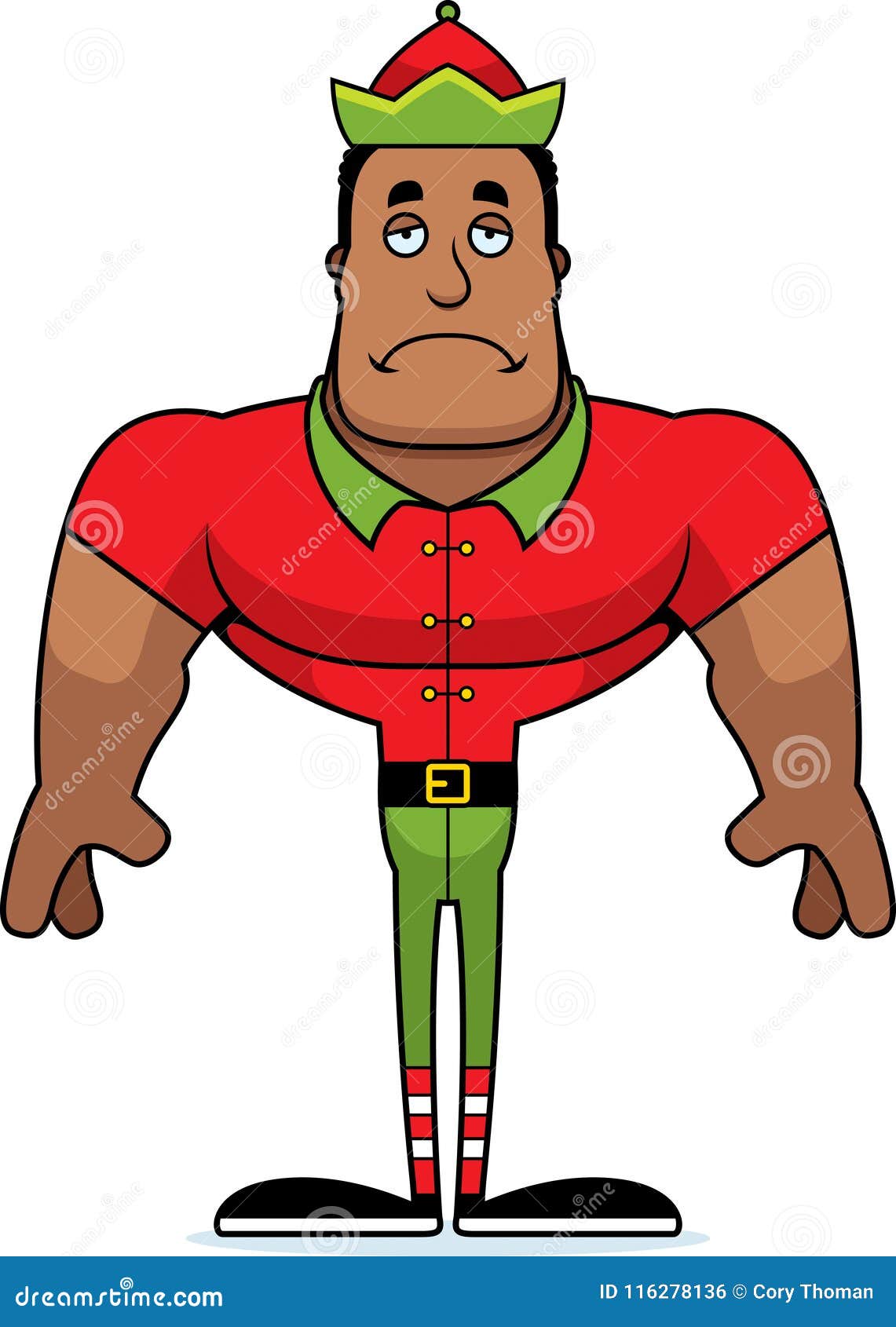 Cartoon Sad Xmas Elf stock vector. Illustration of christmas - 116278136