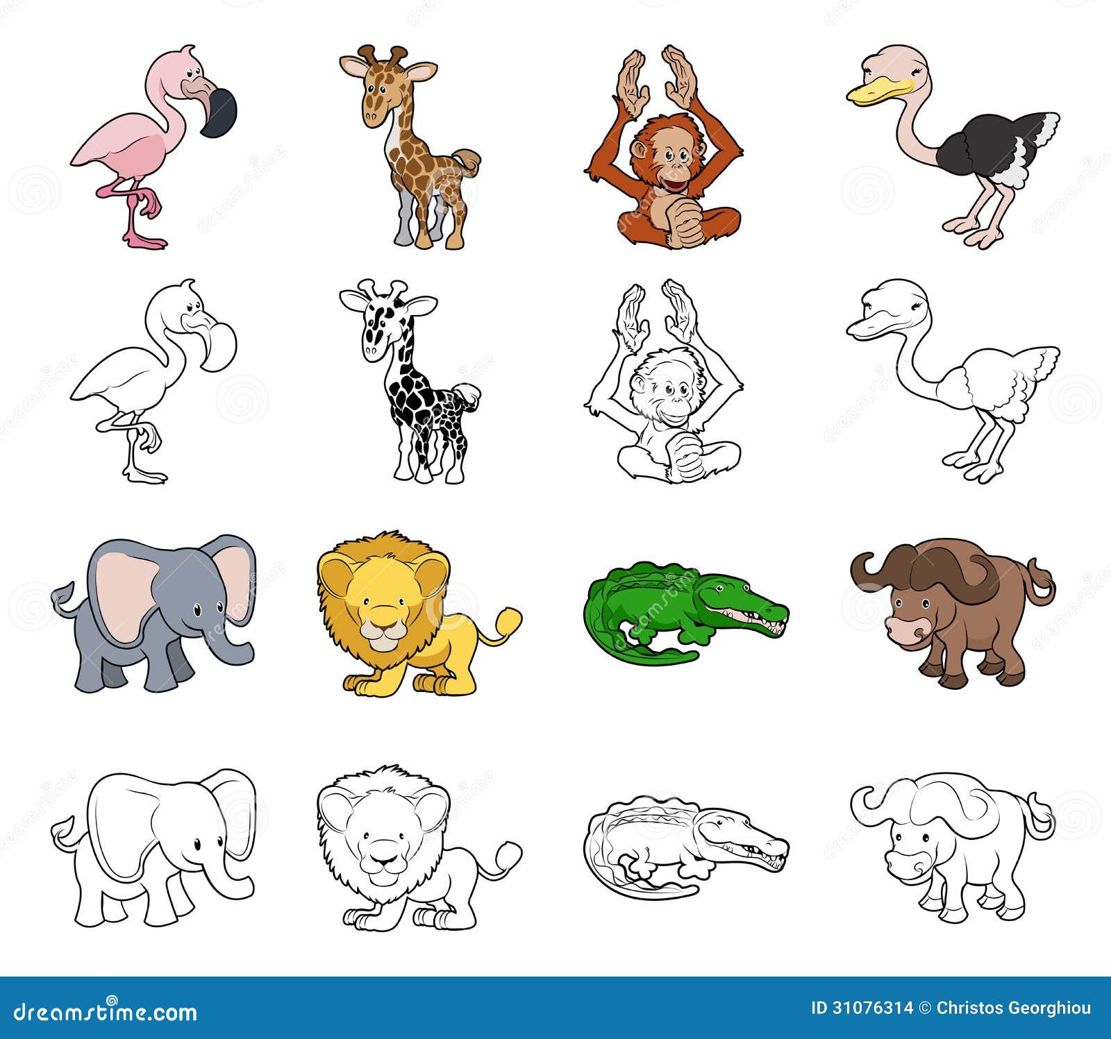 Safari Animal Outline Stock Illustrations – 14,710 Safari Animal ...