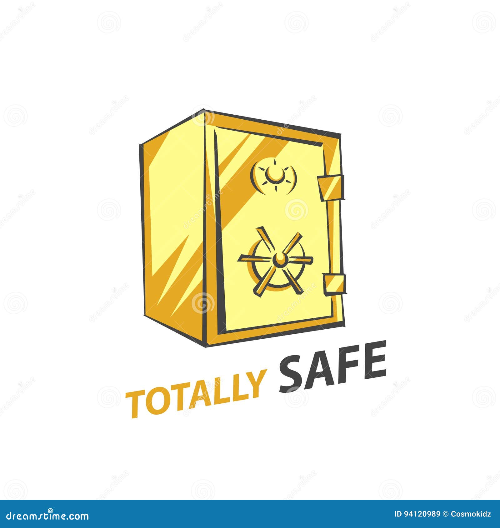 Cartoon Safe Front View. Opened Metallic Cartoon Safe With Money Inside ...